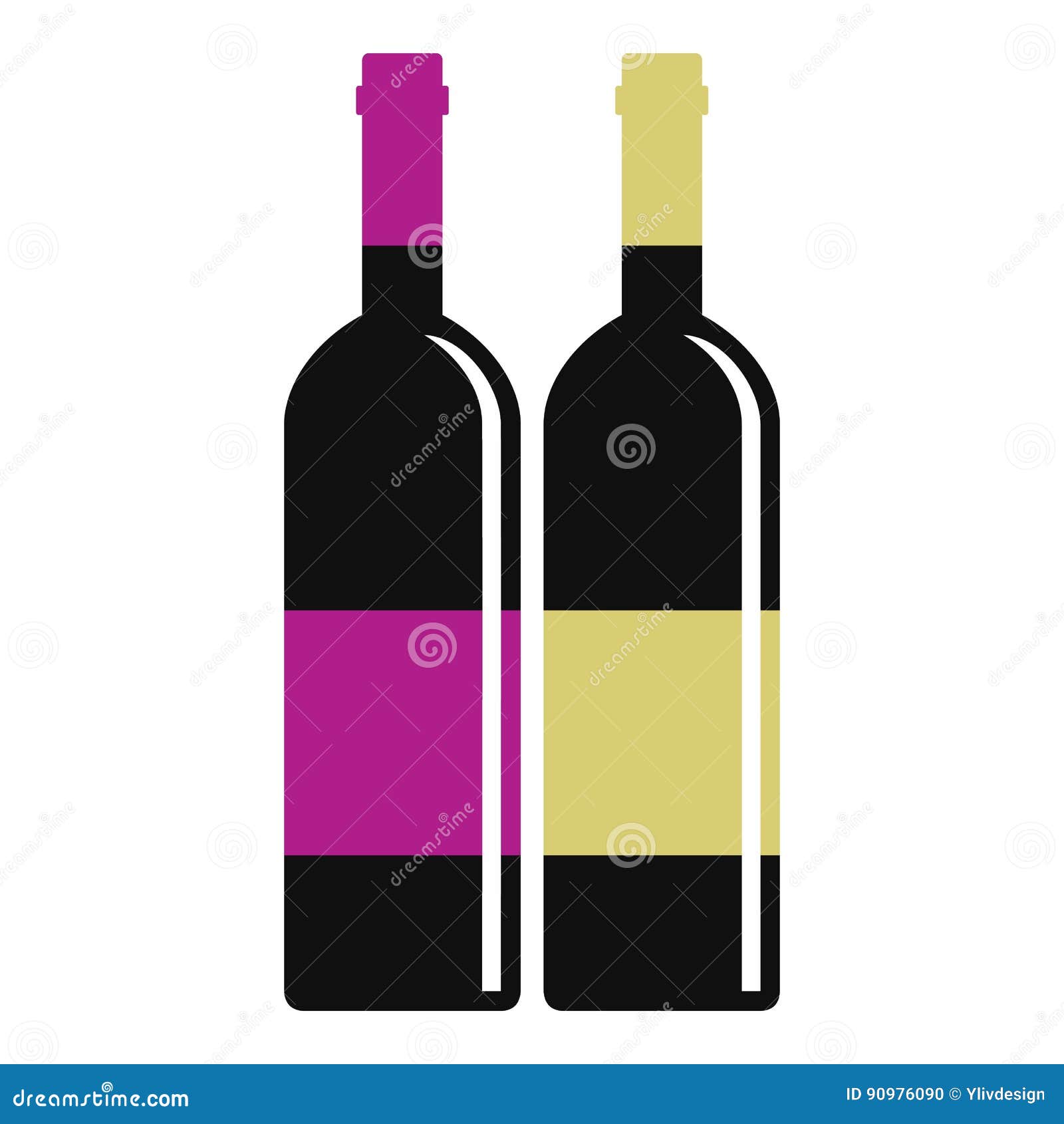 Red and White Wine Bottles Icon Stock Vector - Illustration of brand ...