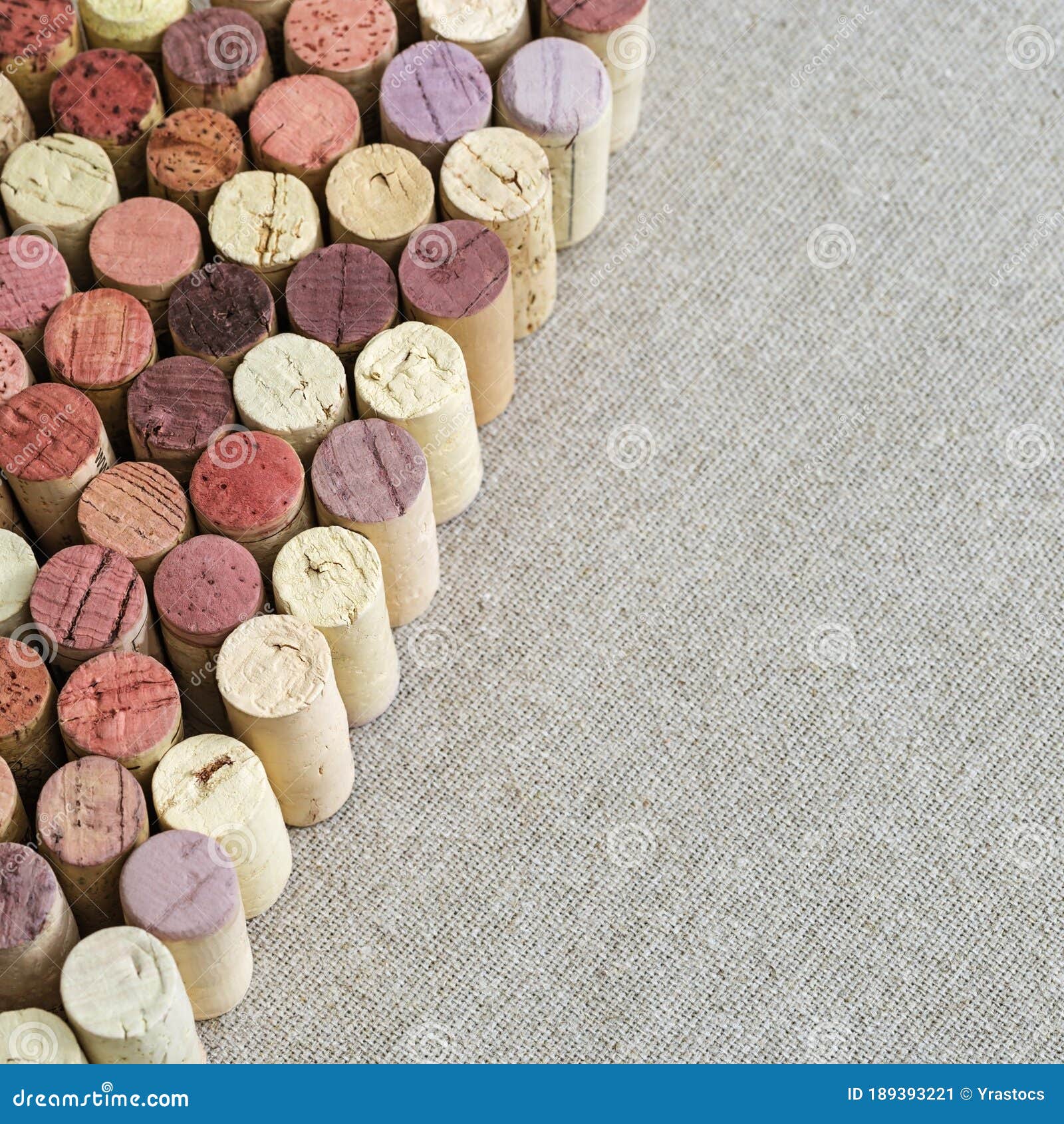 Red and White Wine Corks Background Square Format with Copy Space Stock ...