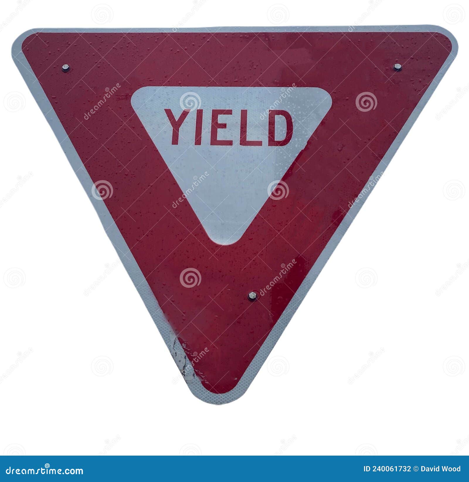 Red and White Yield Sign with White Background Stock Photo - Image of ...