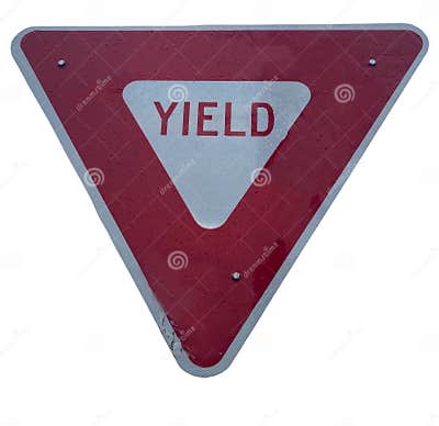 Red and White Yield Sign with White Background Stock Photo - Image of ...