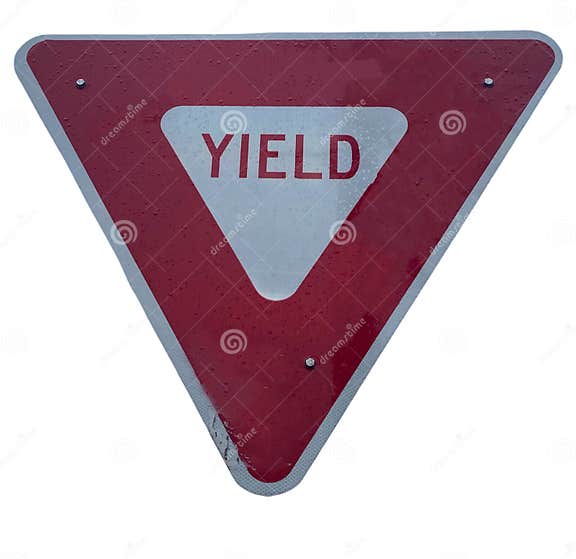 Red and White Yield Sign with White Background Stock Photo - Image of ...