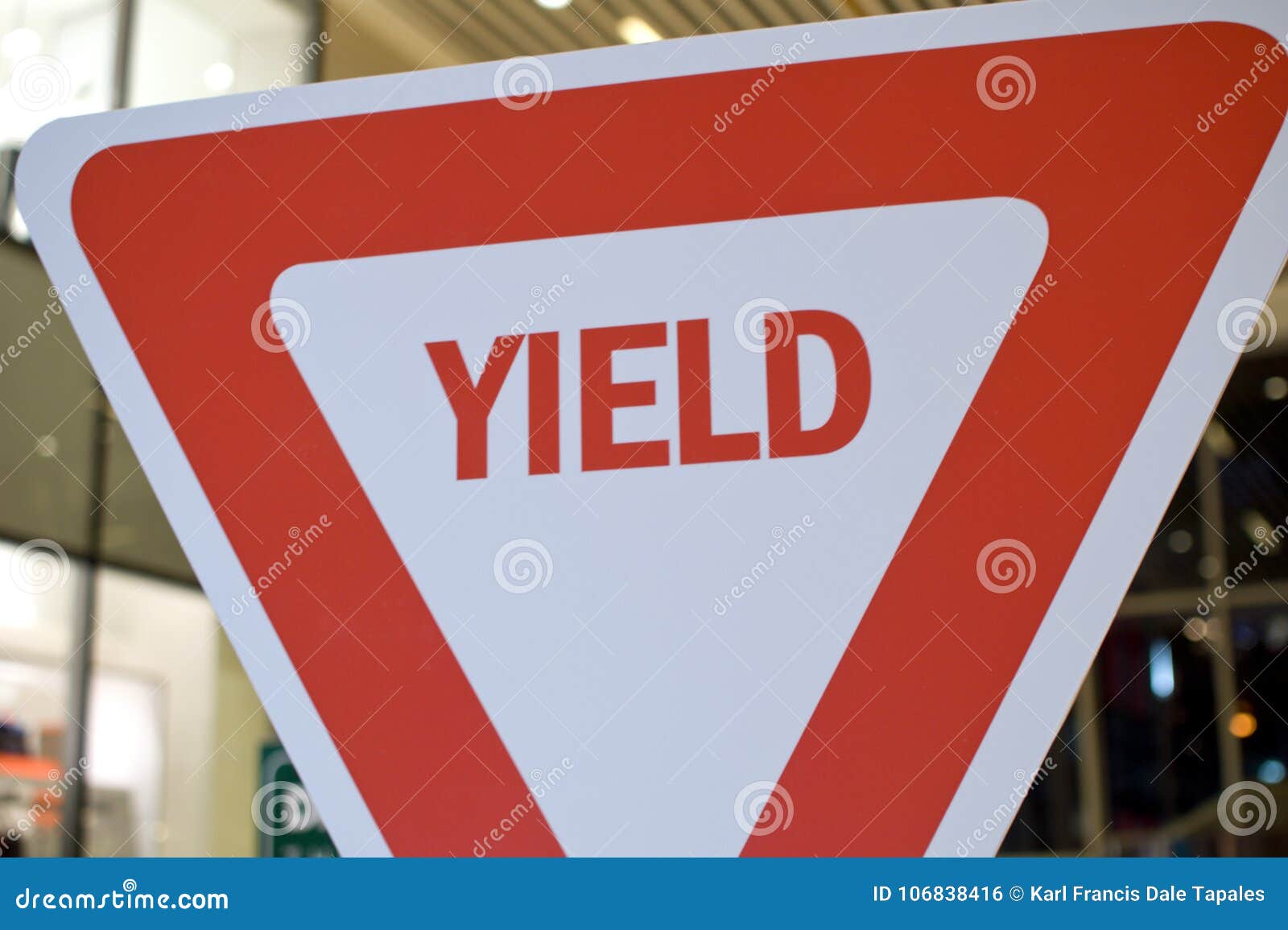 A Red and White Yield Traffic Sign Stock Photo - Image of sign ...