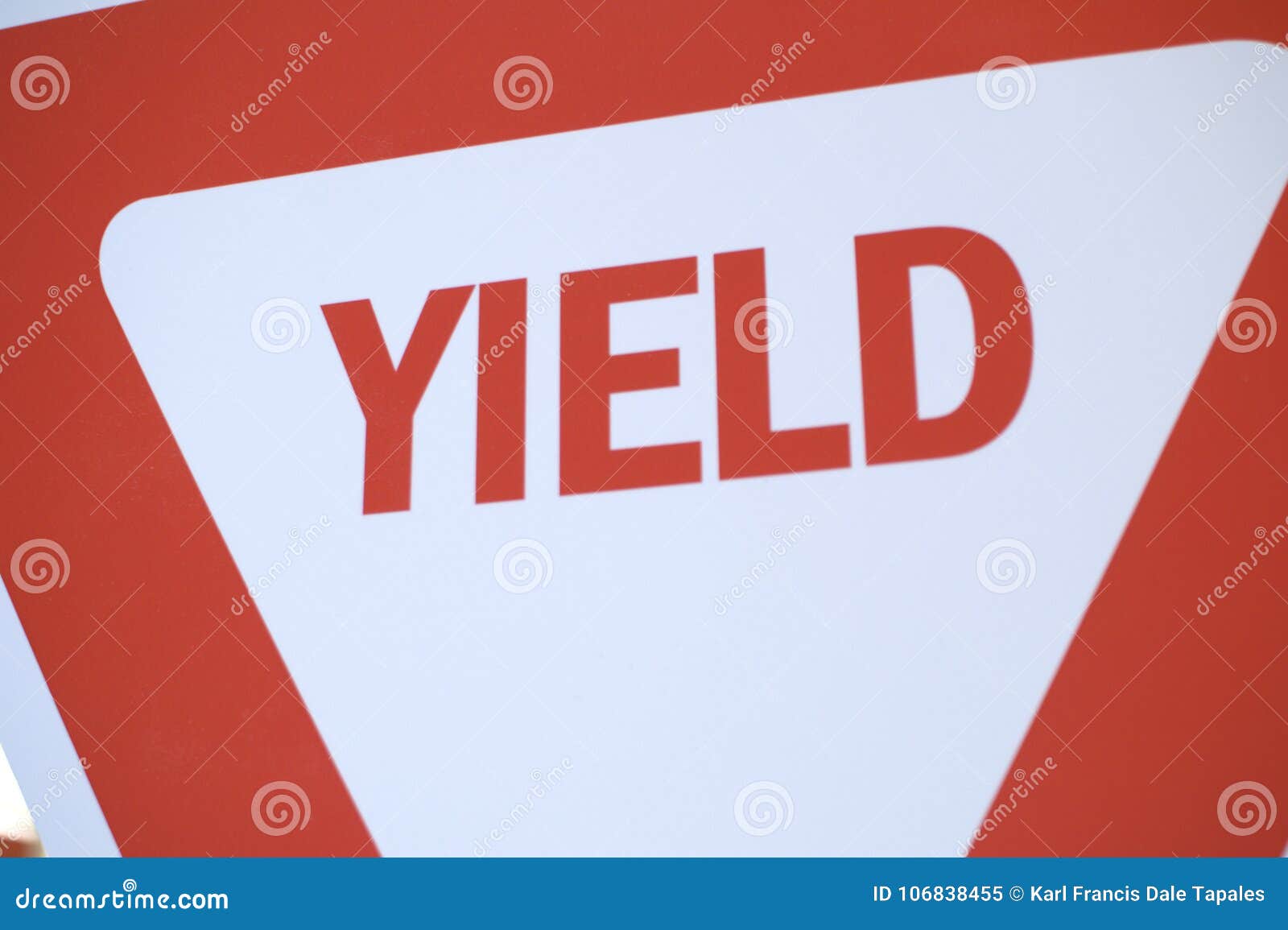 A Red and White Yield Traffic Sign Stock Image - Image of object, road ...