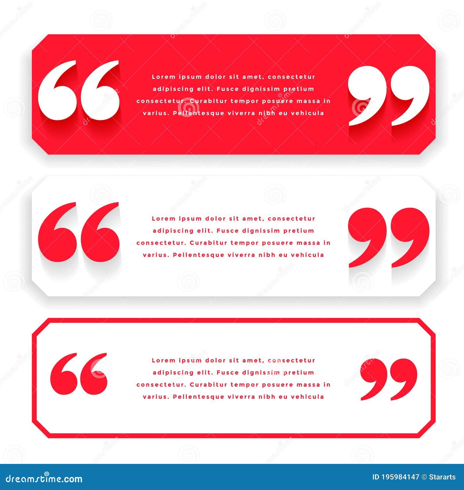 Red Wide Quotes or Testimonial Template Design Stock Vector ...