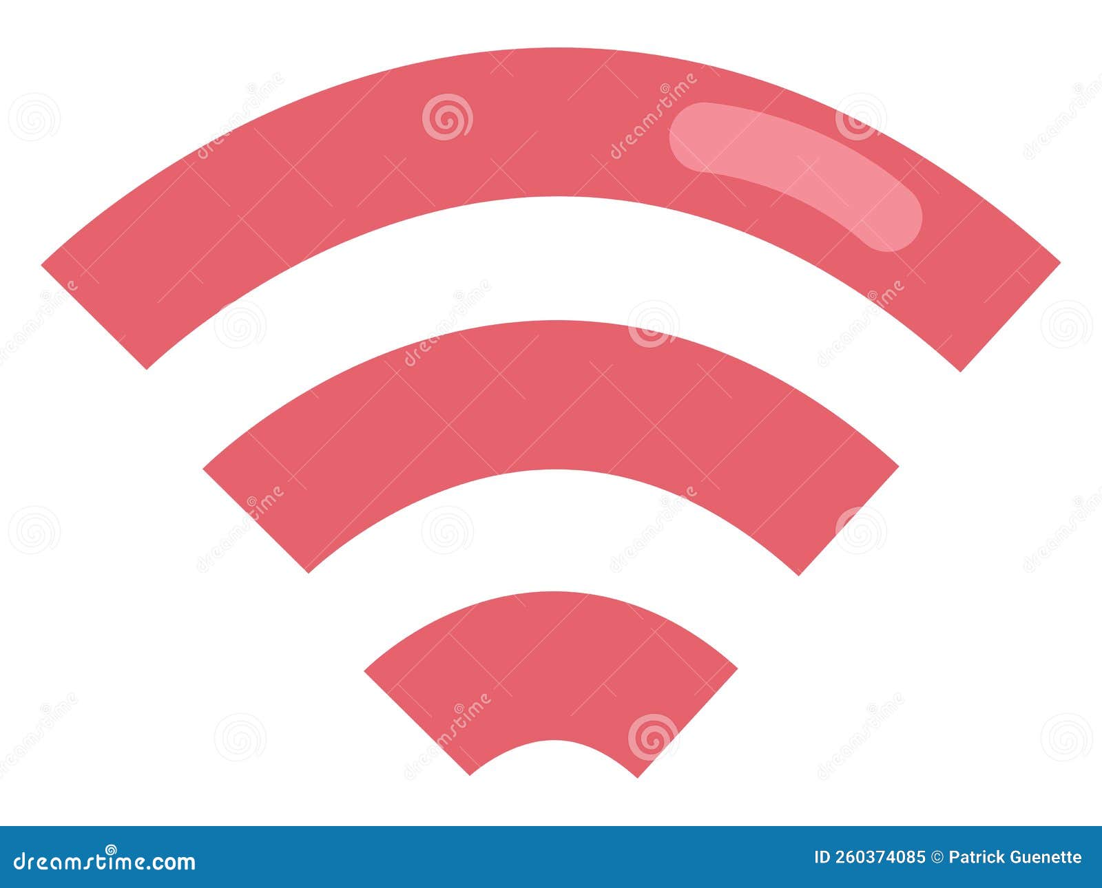 Red wifi connection, icon stock vector. Illustration of vector - 260374085