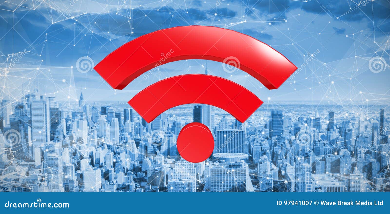 Composite Image of Red Wifi Symbol Stock Illustration - Illustration of ...