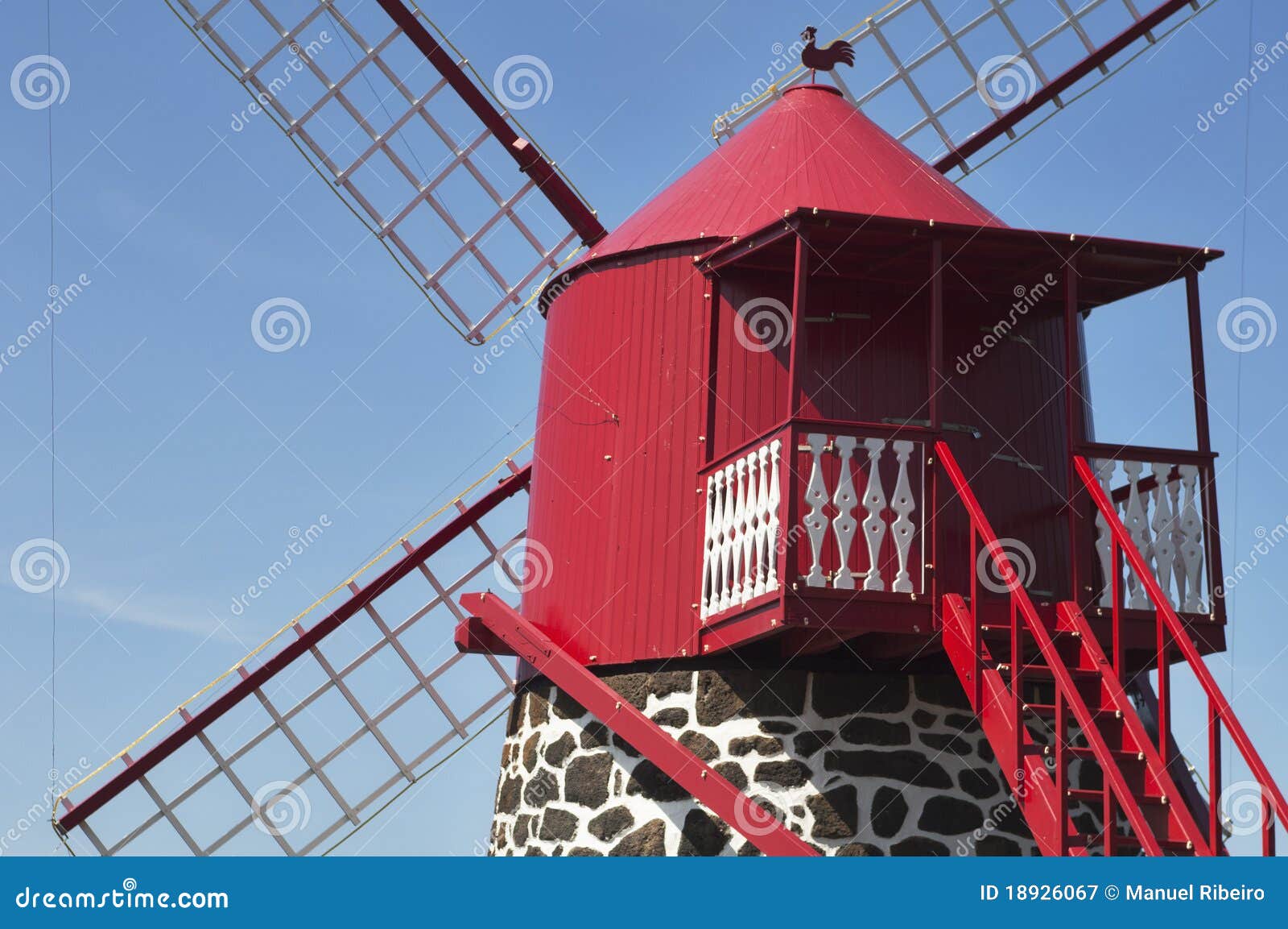 Red windmill stock image. Image of building, colored - 18926067
