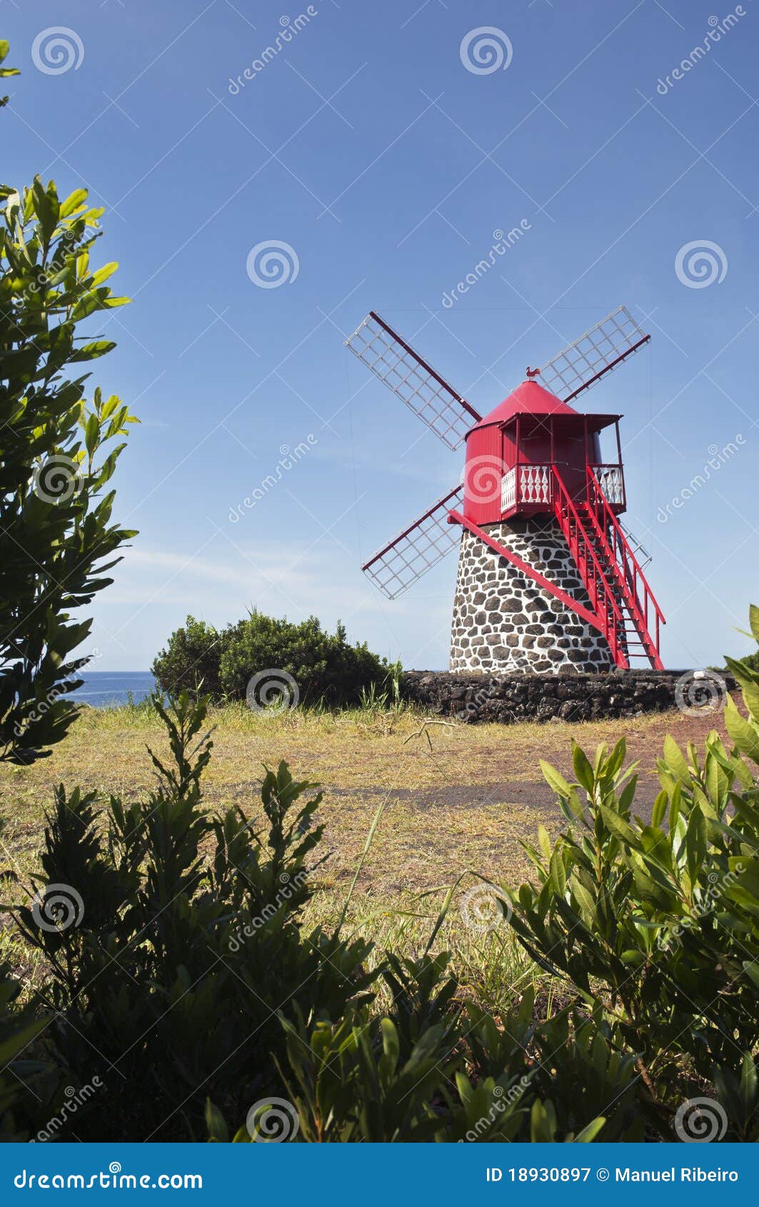 Red windmill stock image. Image of atlantic, architecture - 18930897