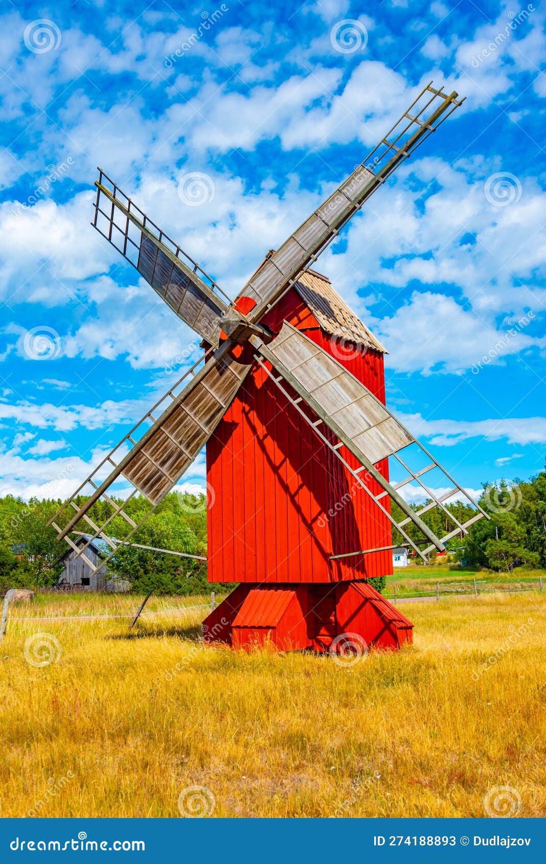 Red Windmill at Aland Islands Stock Image - Image of scenic, farm ...