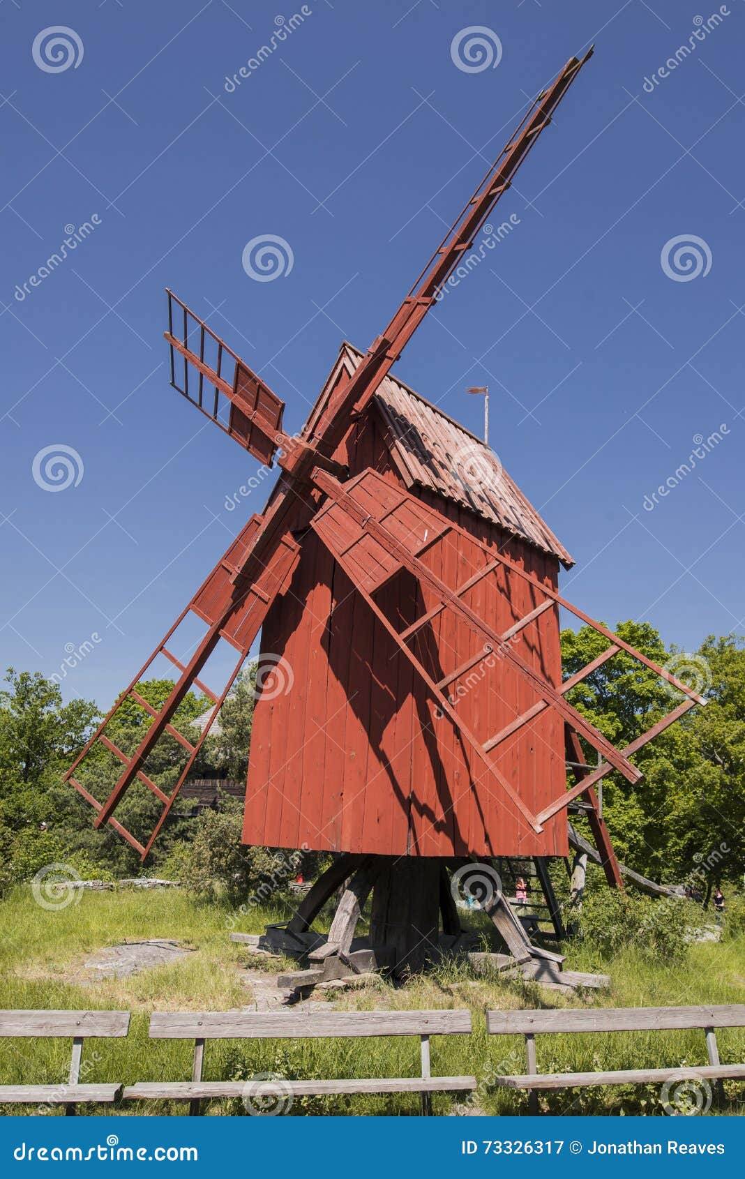 Red Windmill stock image. Image of historic, bulding - 73326317