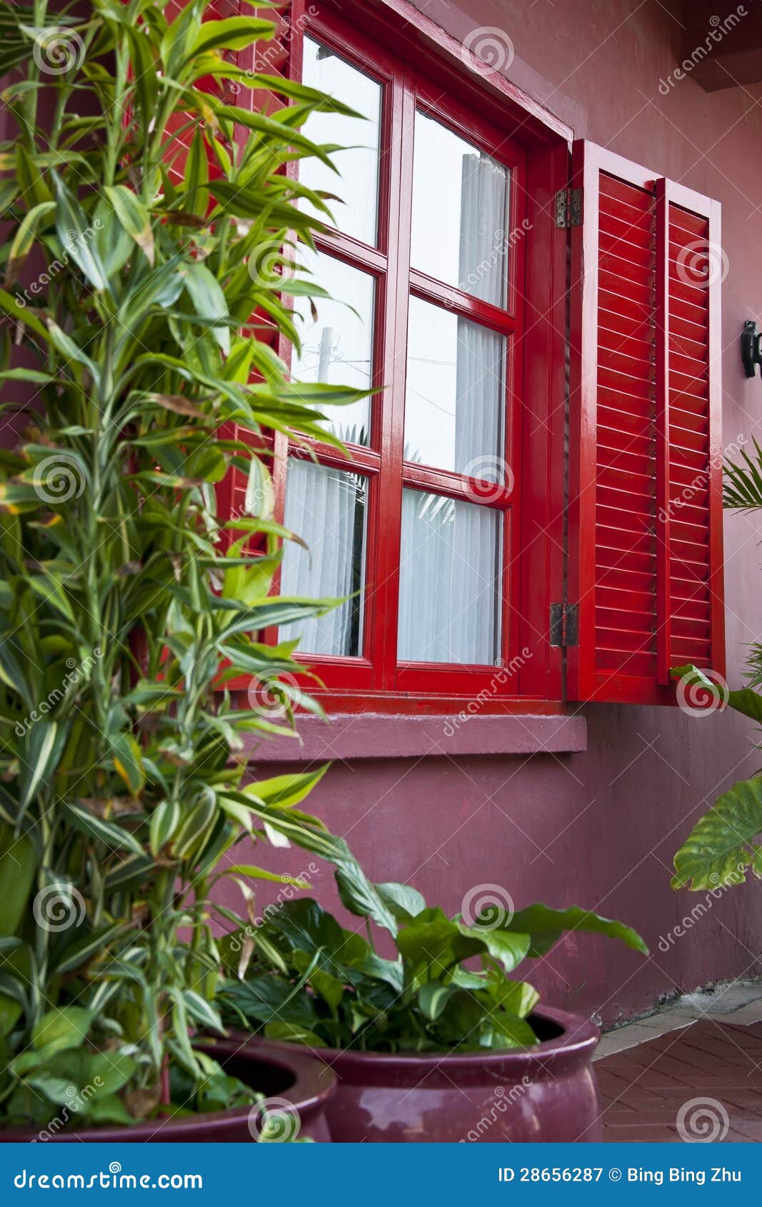 A red window stock image. Image of building, louver, color - 28656287