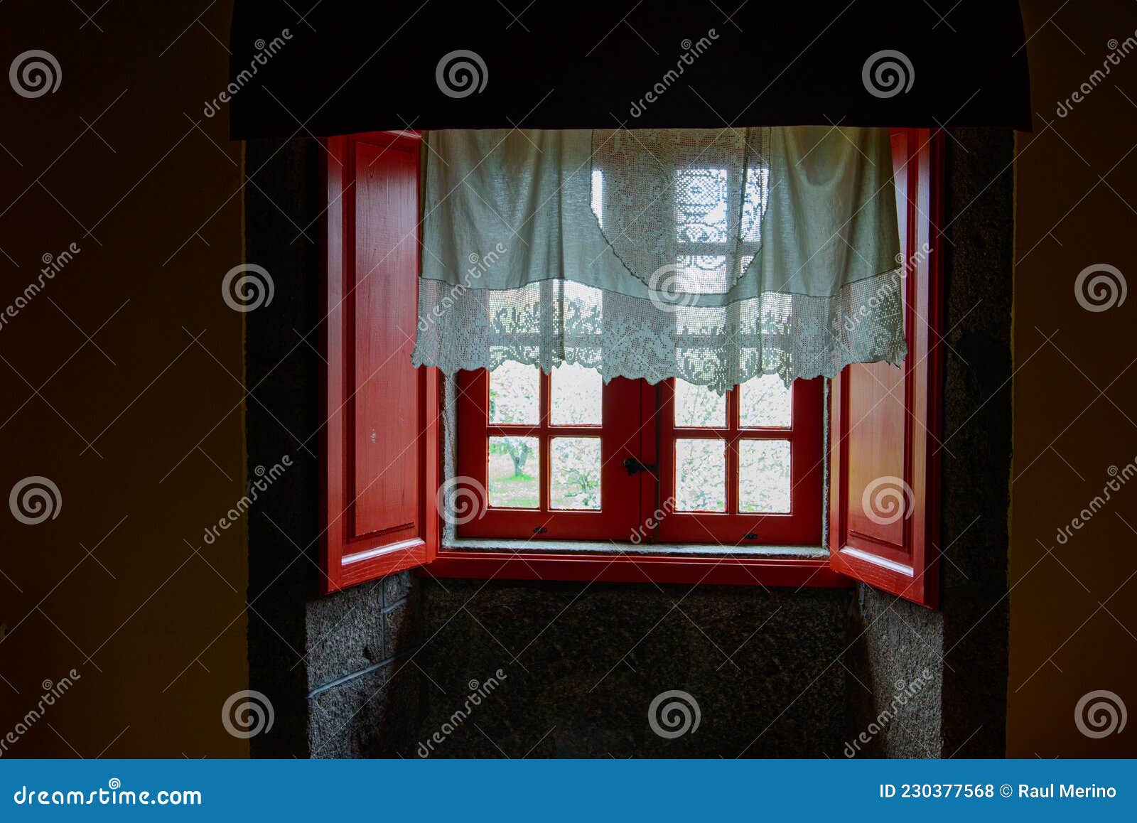 Red window stock photo. Image of window, nature, beautiful - 230377568