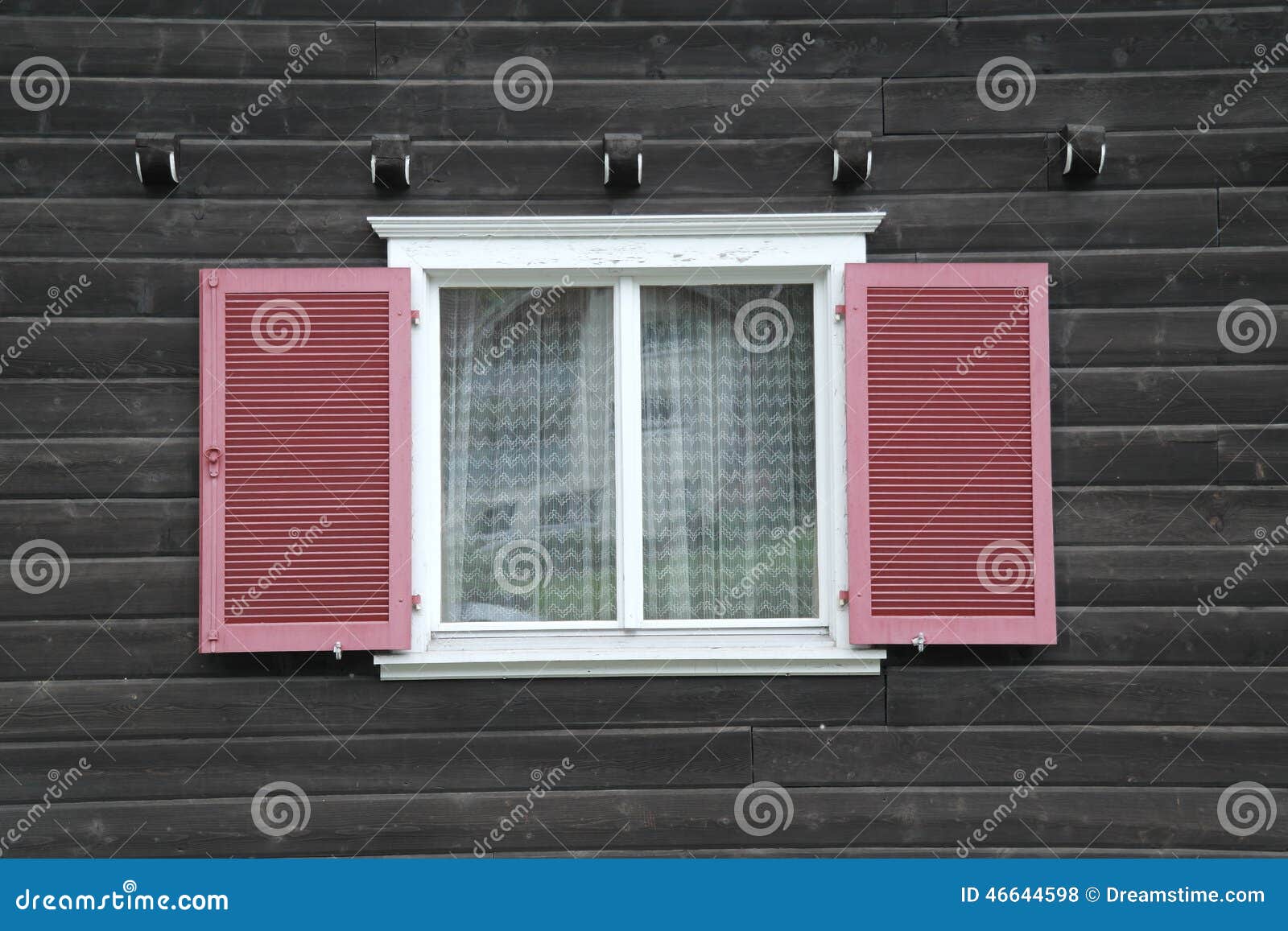 Red window shutter stock photo. Image of structure, outdoors - 46644598