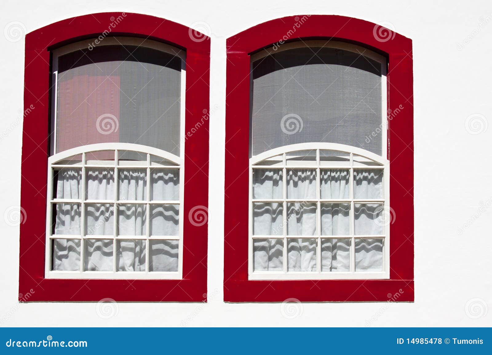 Red windows stock photo. Image of frames, exterior, whitewashed - 14985478