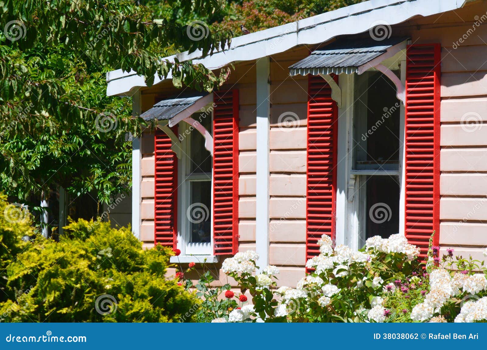 Red windows stock photo. Image of architectural, flower - 38038062