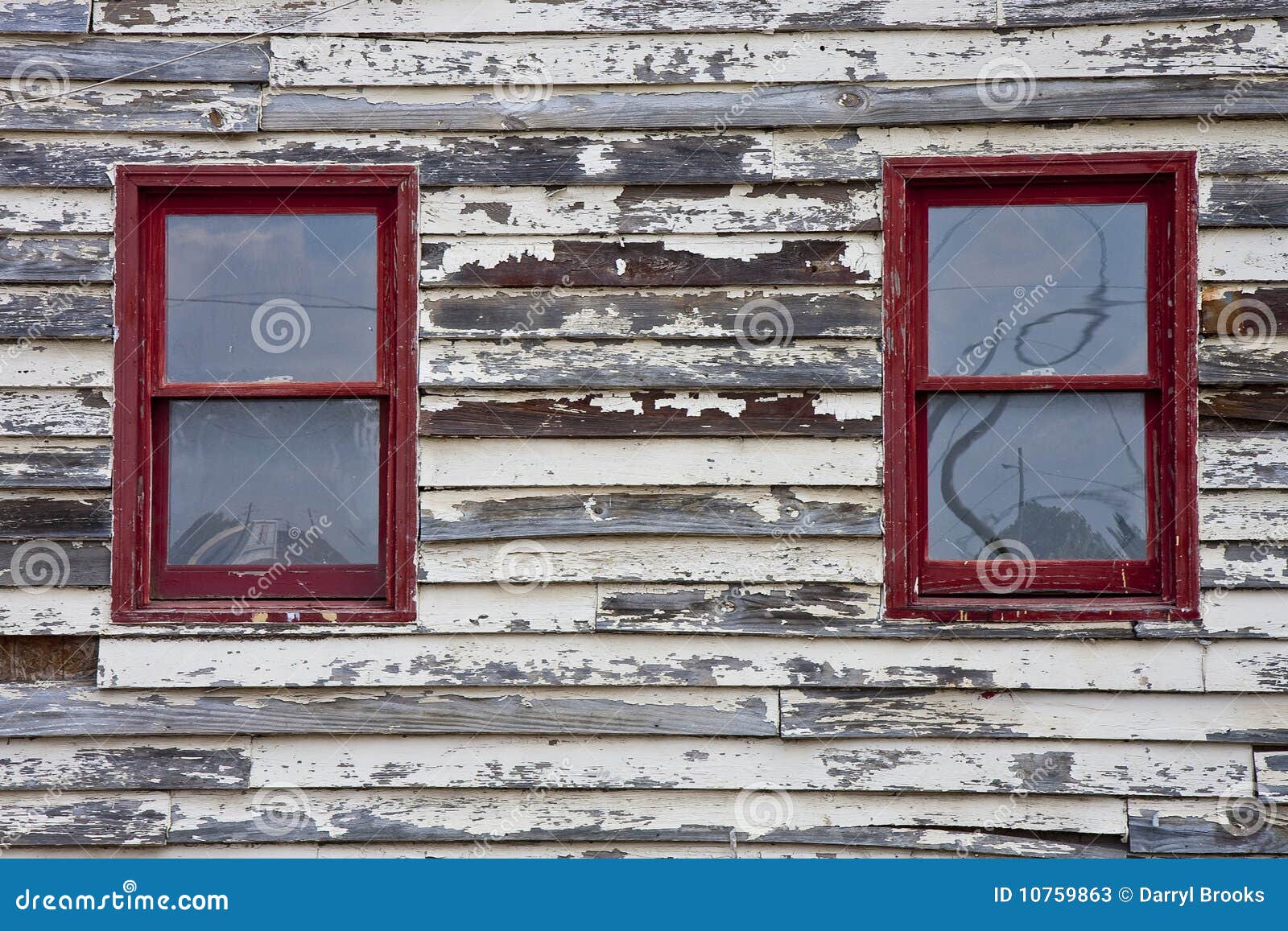 Red Windows in Old Wall stock image. Image of wall, peel - 10759863