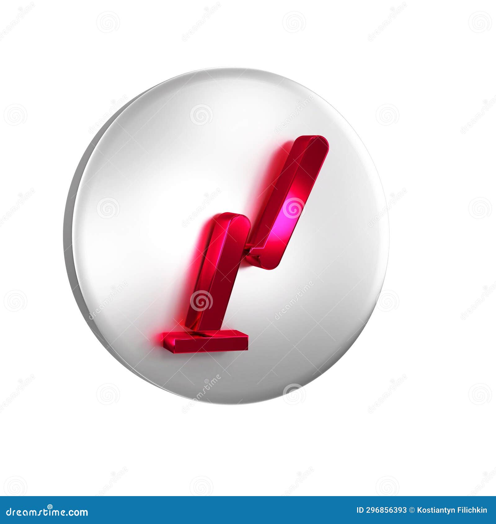 Red Windscreen Wiper Icon Isolated on Transparent Background. Silver ...