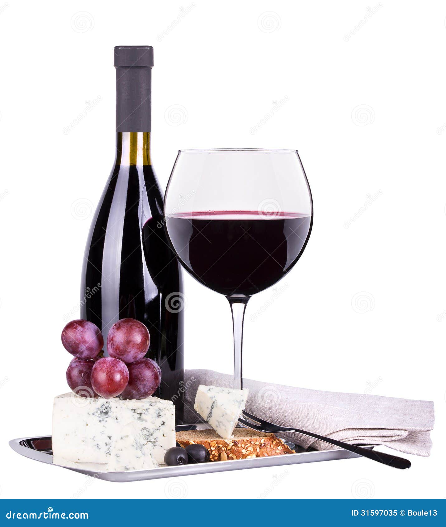 Red Wine Assortment of Grapes and Cheese Stock Image - Image of dessert ...