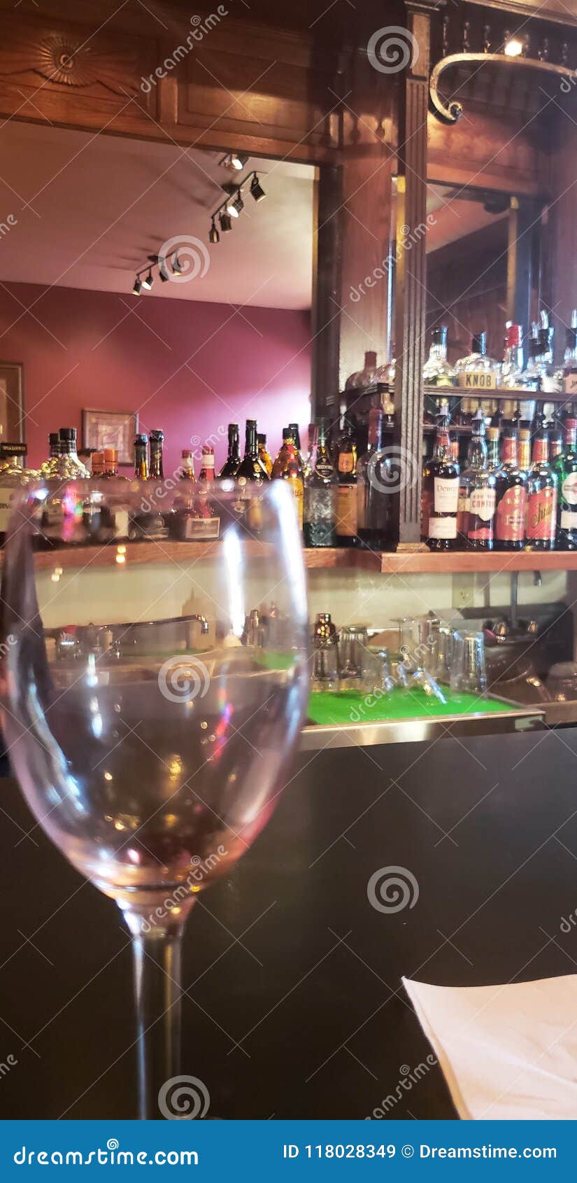 Bar with a Glass of Red editorial stock image. Image of wine - 118028349