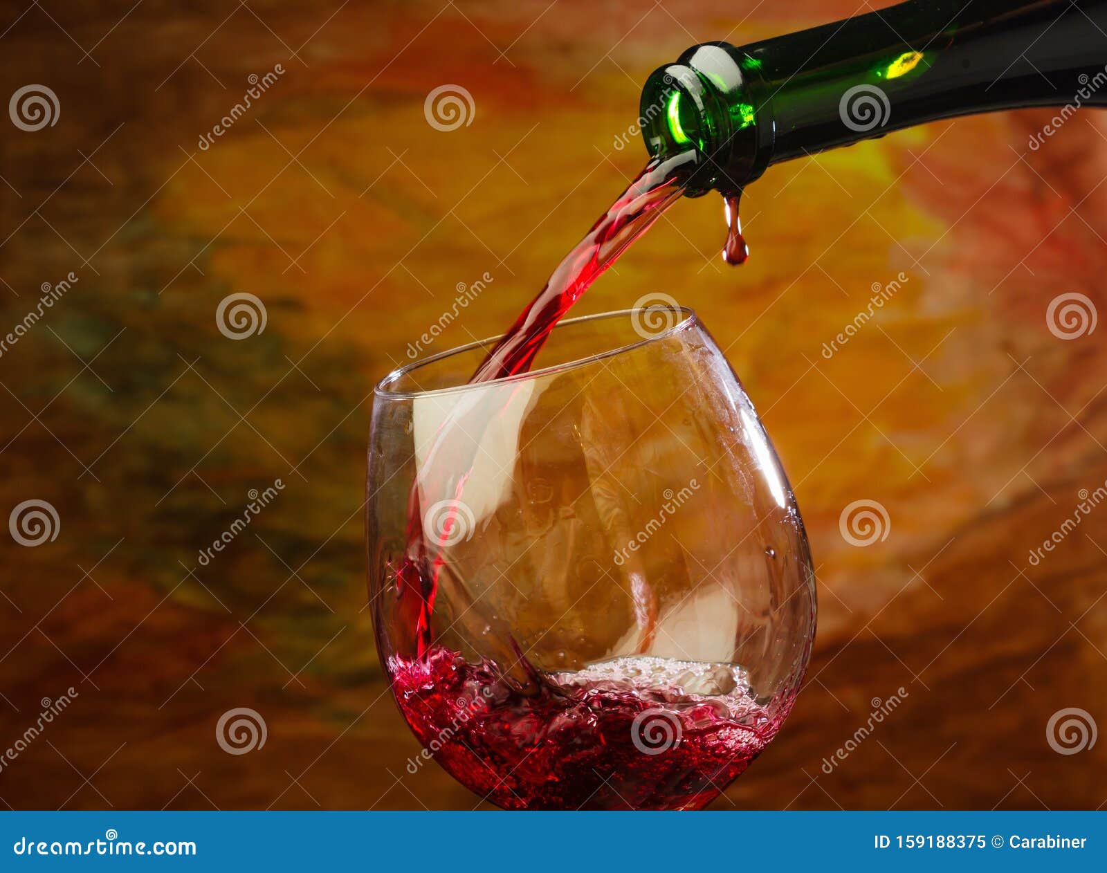 Red Wine Being Poured into Glass Stock Image - Image of liquor ...
