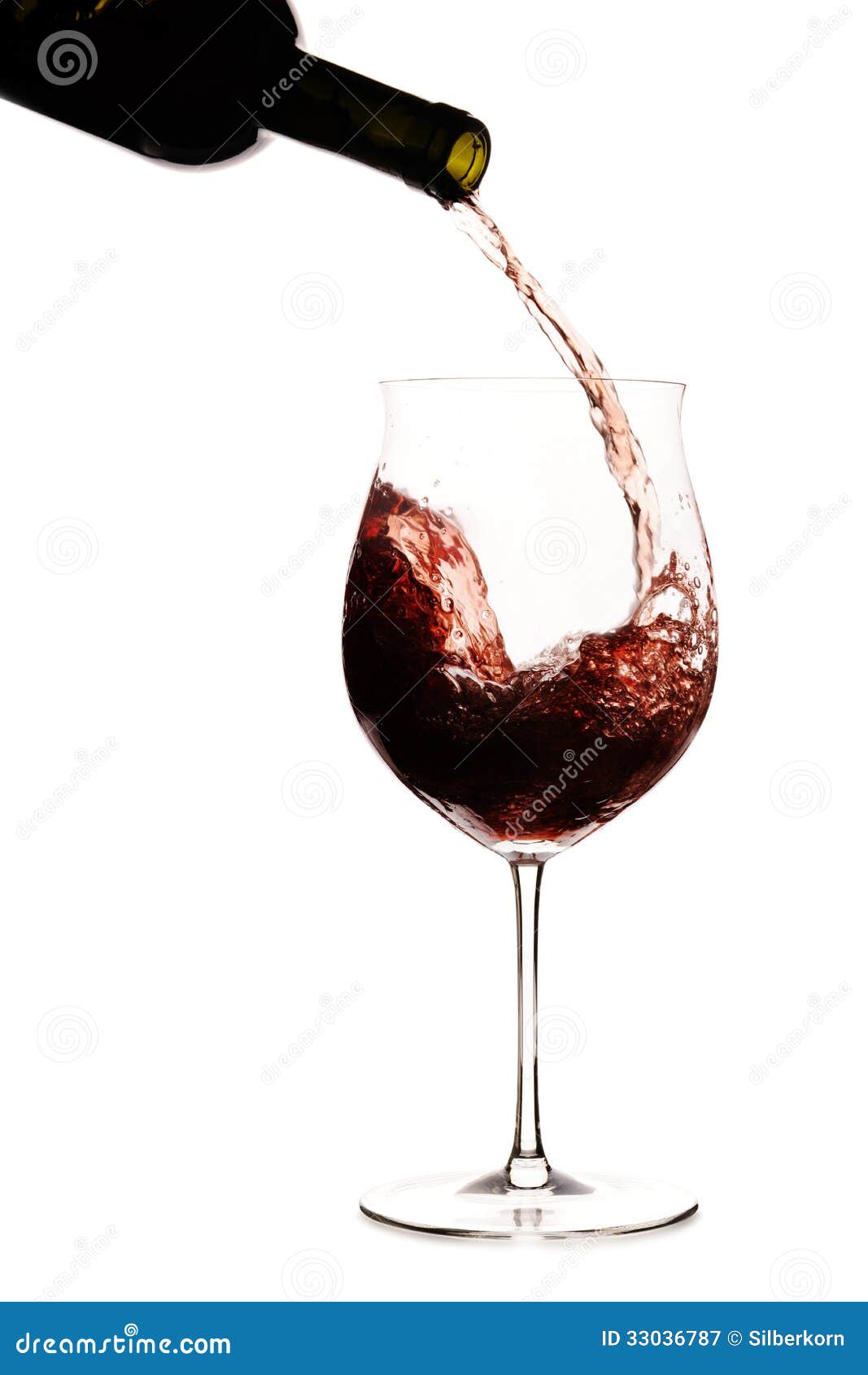 Red Wine Being Poured into a Glass Stock Image - Image of bubbles ...