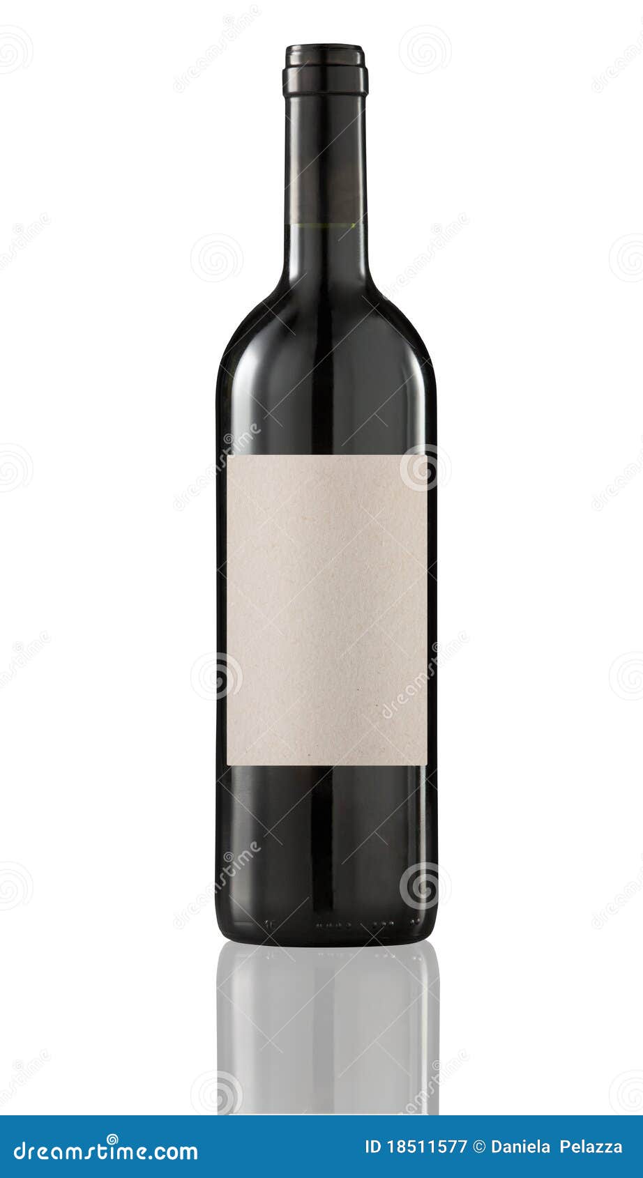 Red Wine Bottle Isolated with Blank Label. Stock Image - Image of wine ...
