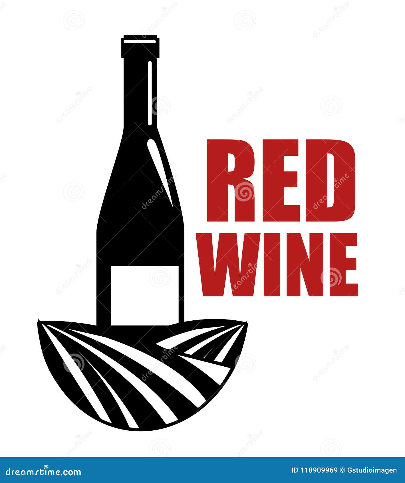 Red wine bottle label stock vector. Illustration of label - 118909969
