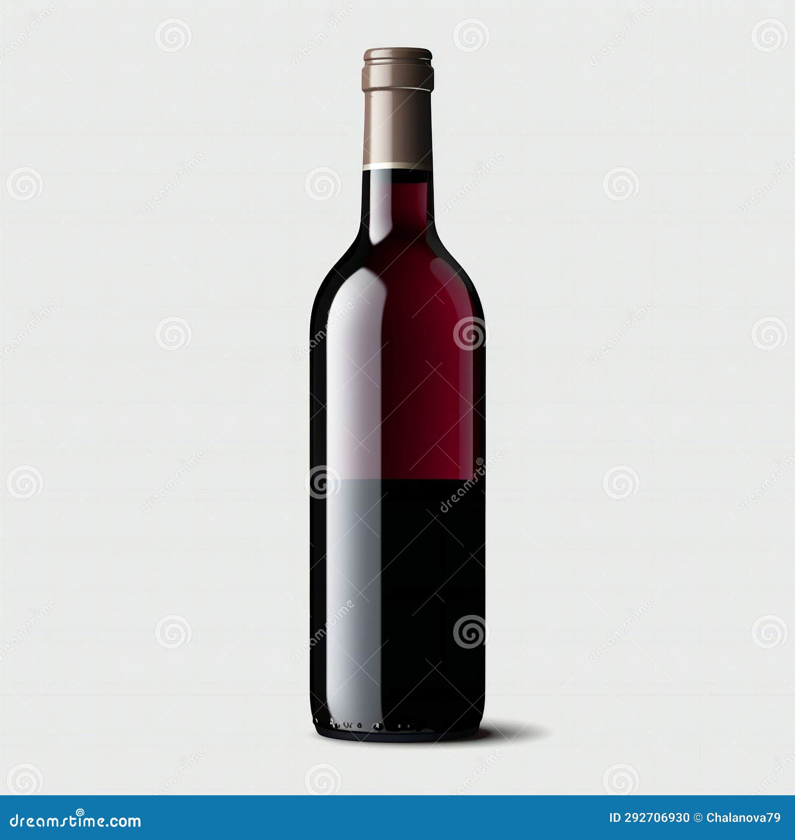 Red Wine Bottle No Label Isolated Over White Background Stock Photo ...