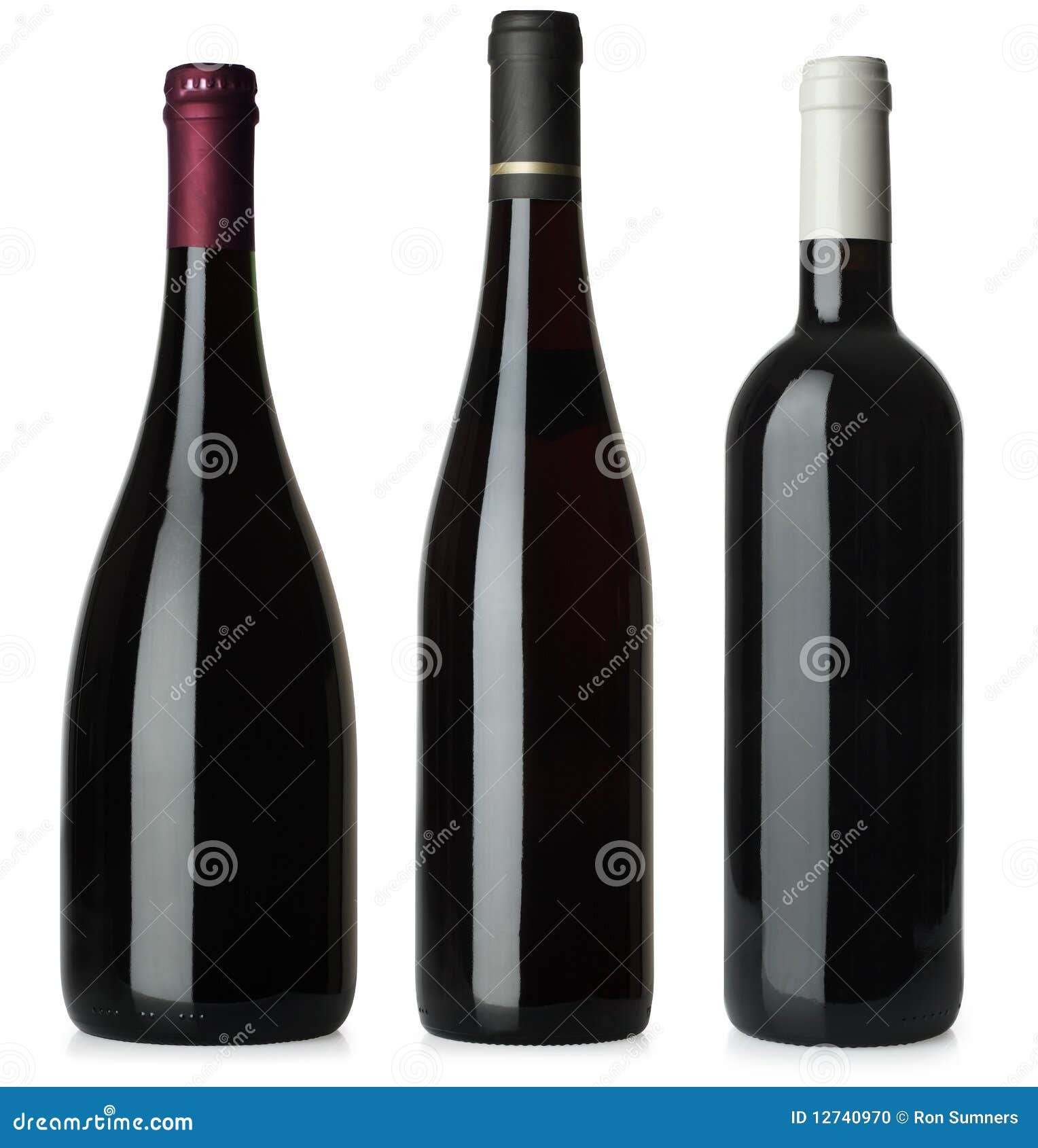 Red Wine Bottles Blank No Labels Stock Photo - Image of isolated, wine ...