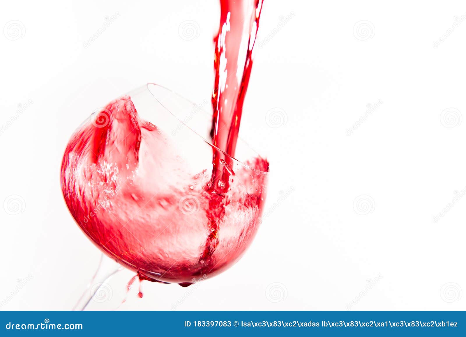 Red Wine Falling in a Way Splashing into a Wine Glass Stock Image ...