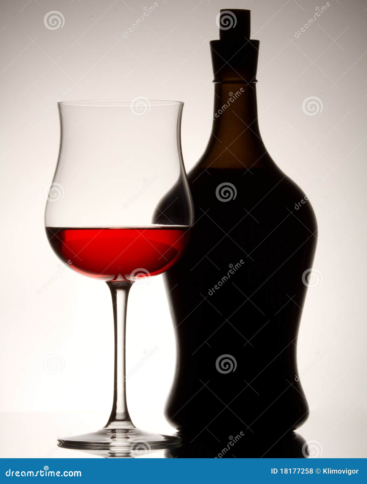 The Red Wine Glass and Bottle Stock Photo - Image of natural, details ...