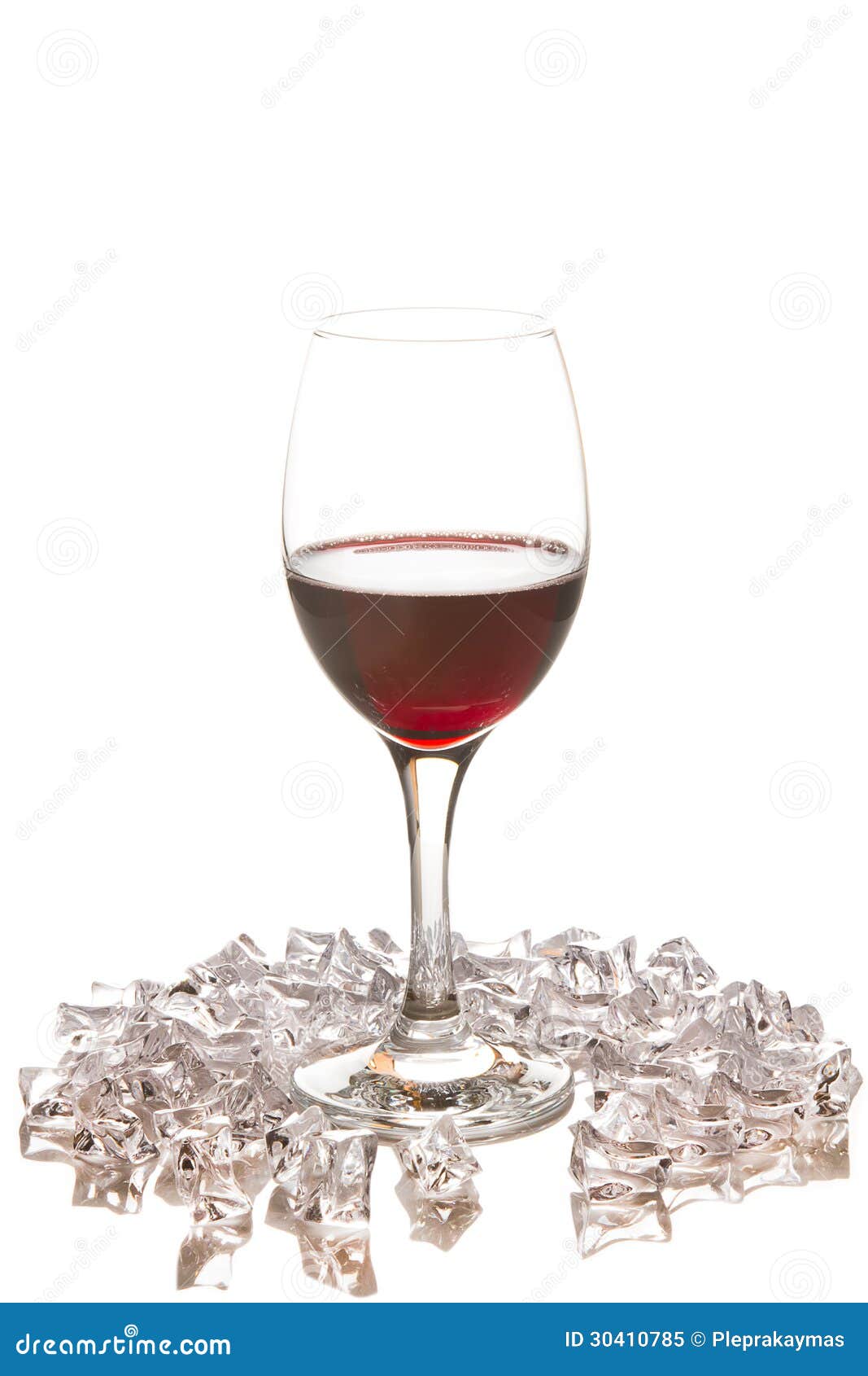 Red wine glass with ice stock image. Image of wine, party - 30410785