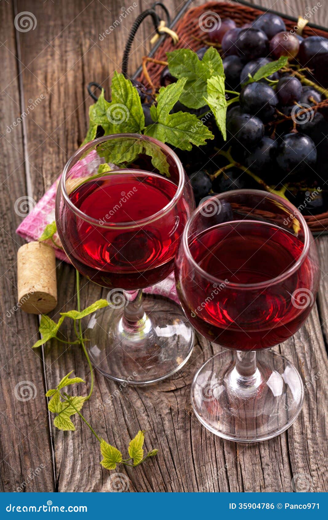 Red Wine in Glasses with Grapes Stock Photo - Image of luxury, berry ...