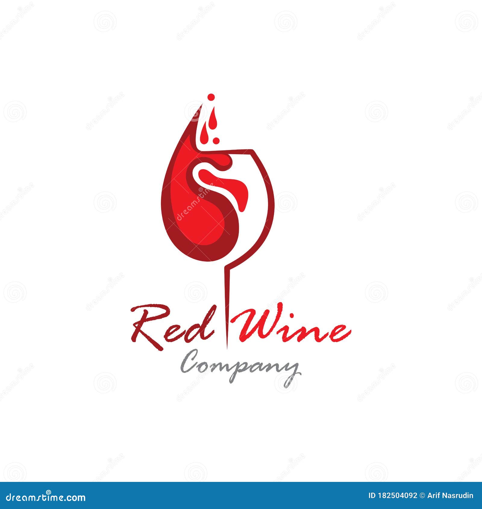 Red Wine Logo Template Glass, Splash of Wine. Vector Illustration Stock ...