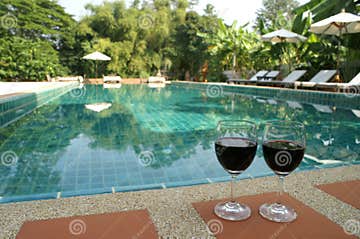 Red wine pool side stock photo. Image of holiday, life - 3747298