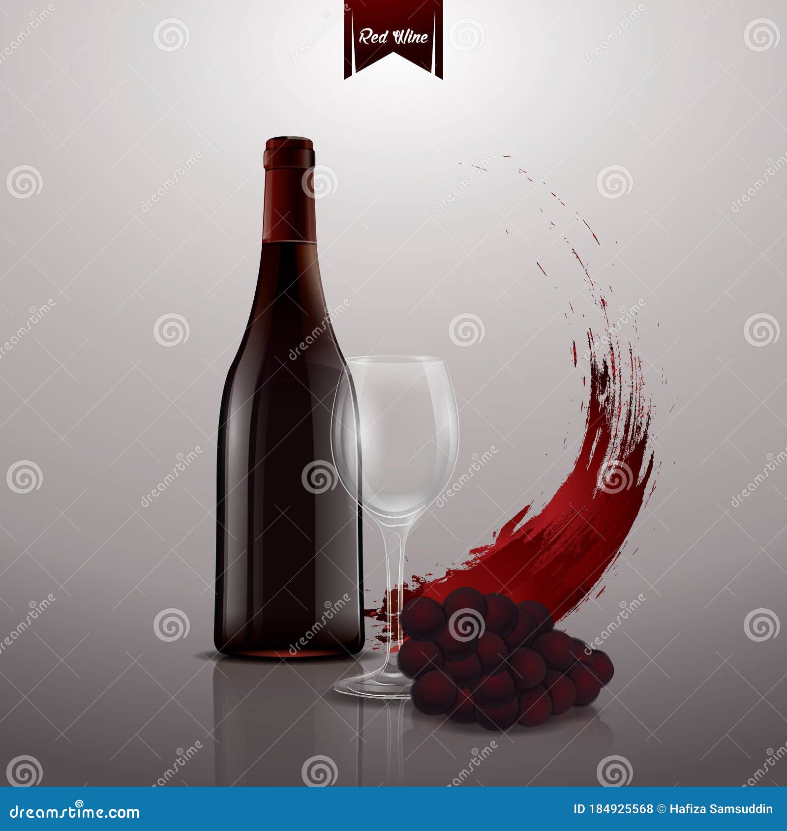 Red Wine Poster. Vector Illustration Decorative Background Design Stock ...