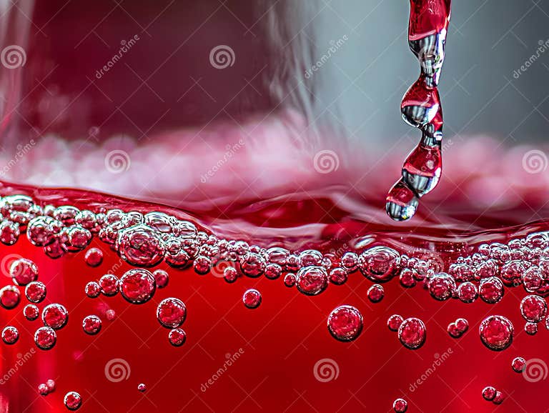 Red Wine Pouring and Forming Bubbles on Surface Stock Illustration ...