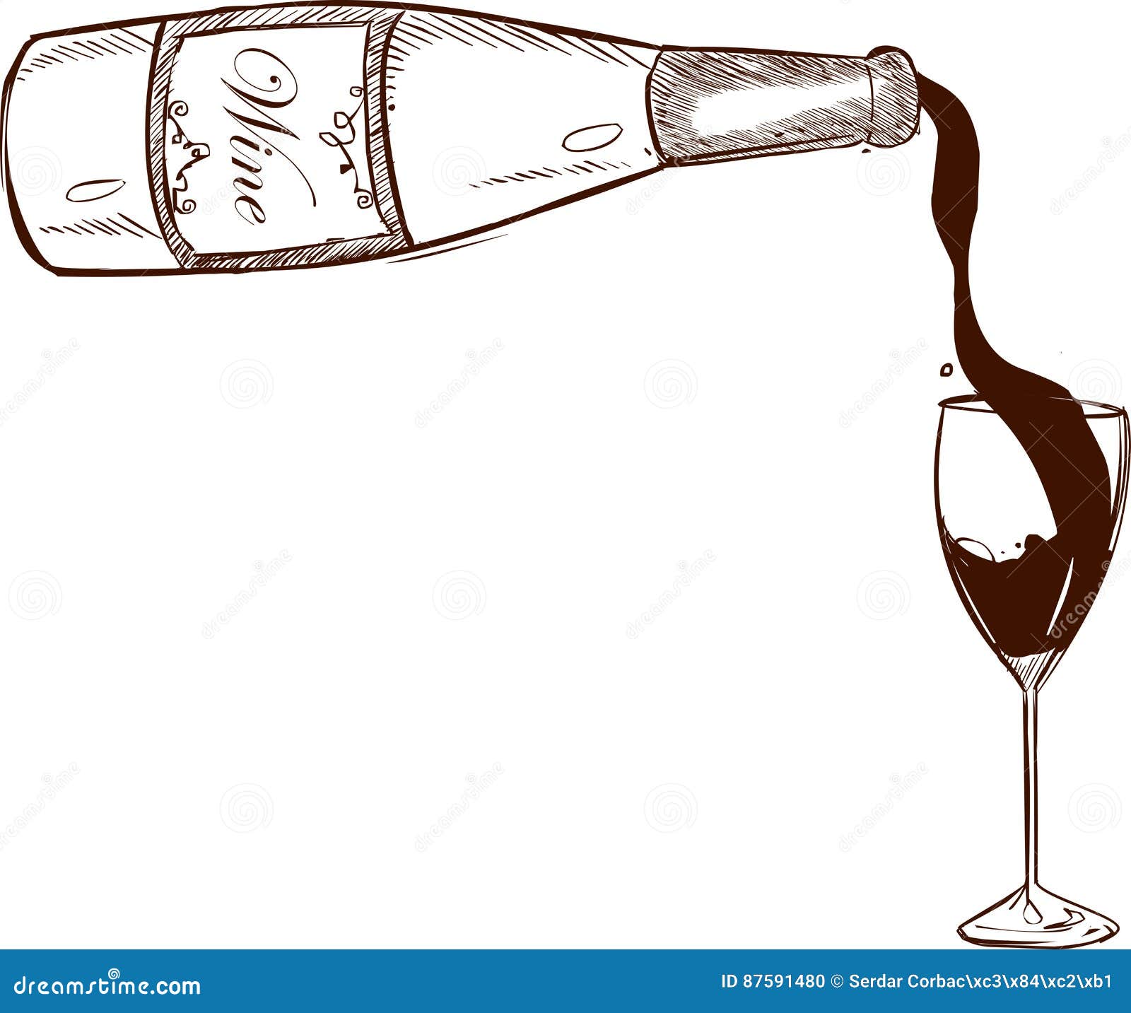 Red Wine Pouring stock vector. Illustration of beverage - 87591480