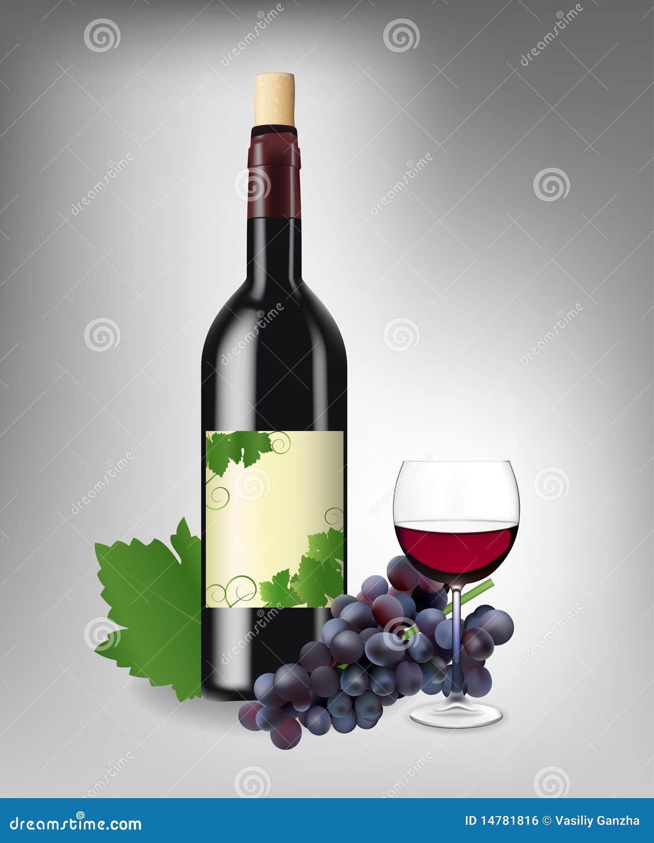 Red wine set. stock vector. Illustration of cork, advertising - 14781816