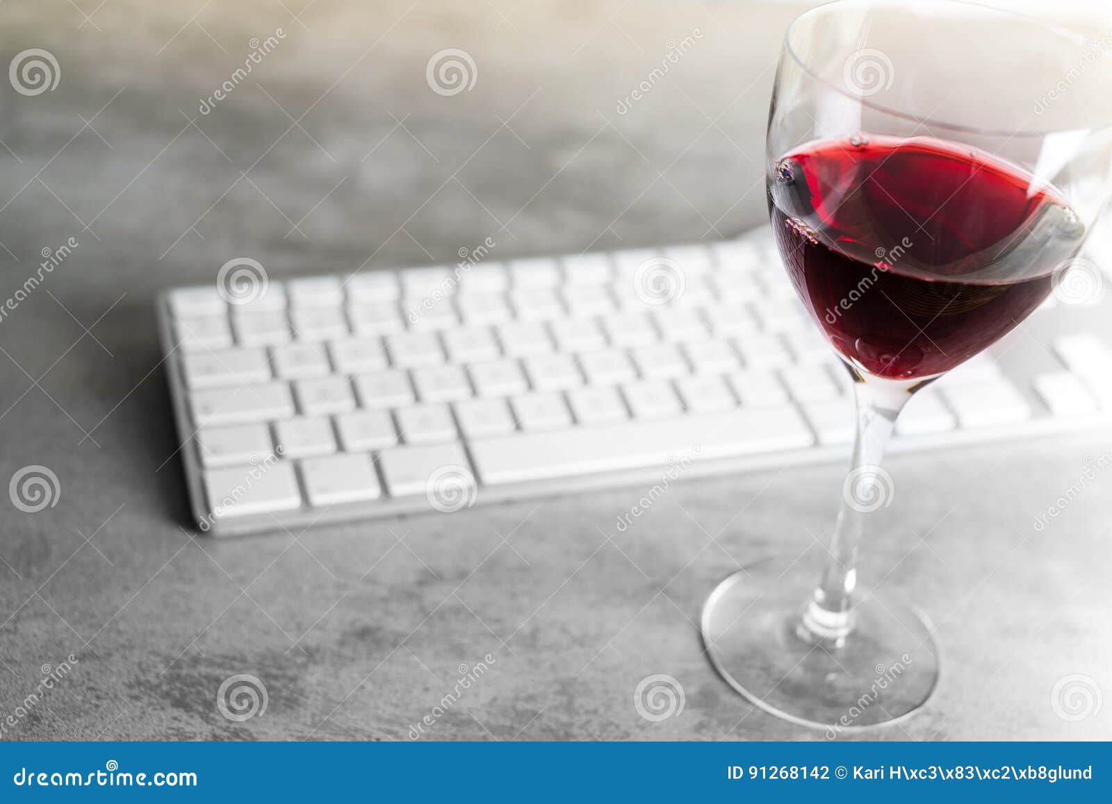 Red Wine Spilled Over Computer Keyboard on Concrete Table with F Stock ...