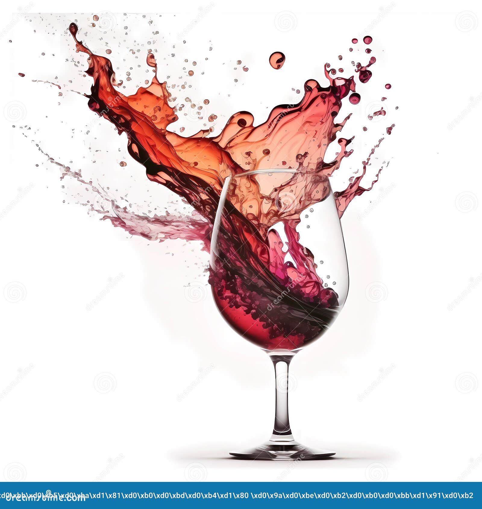 Red Wine Splash Isolated on White Background Stock Illustration ...