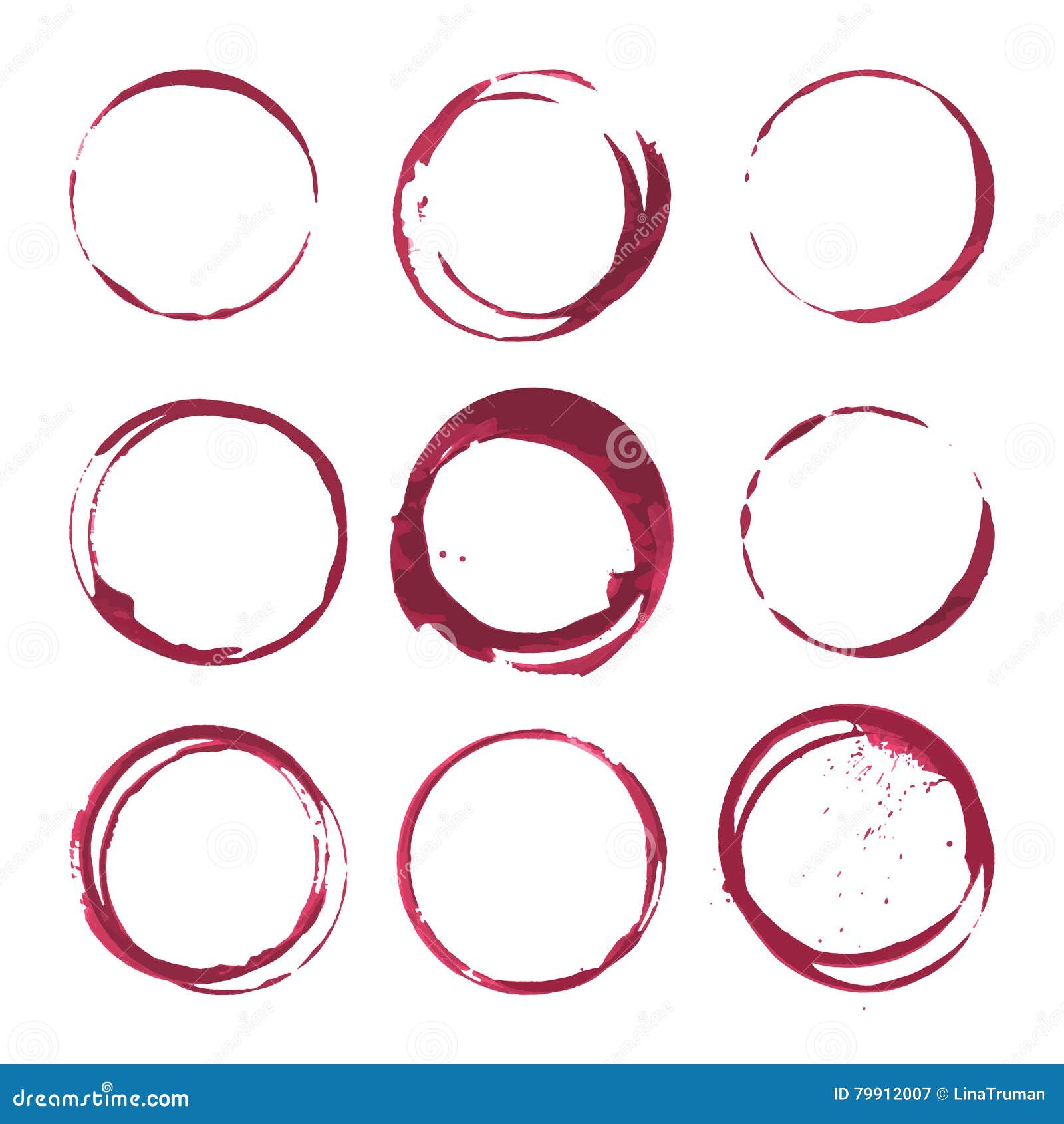 Red Wine Stains. Traces Wine Splashes Set. Vector. Stock Vector ...