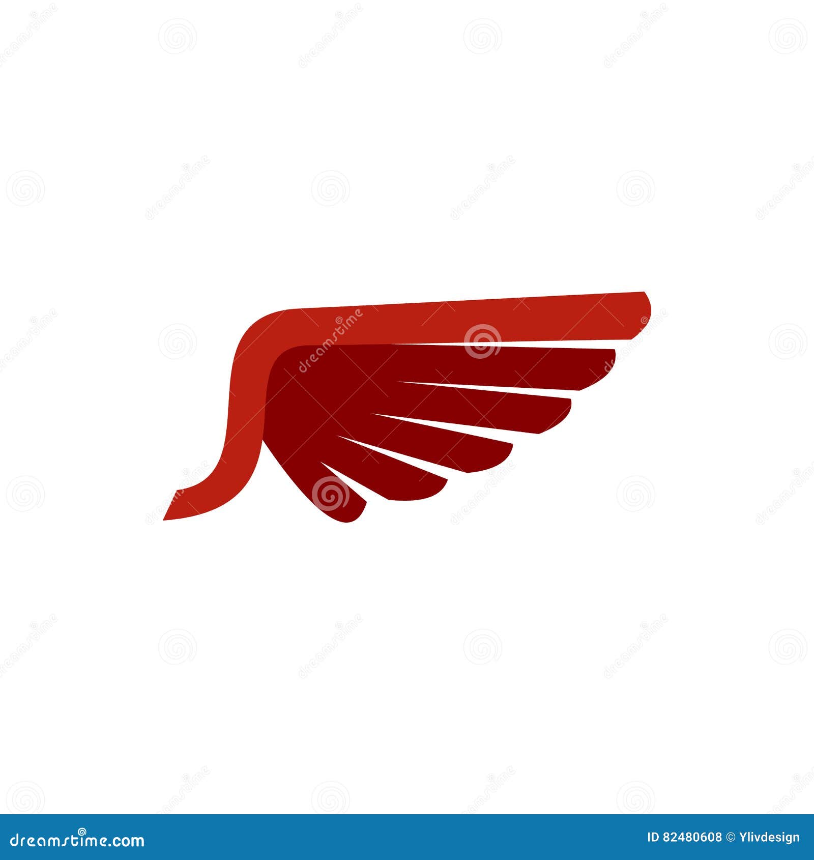 Red Wing Birds Icon, Flat Style Stock Vector - Illustration of feather ...