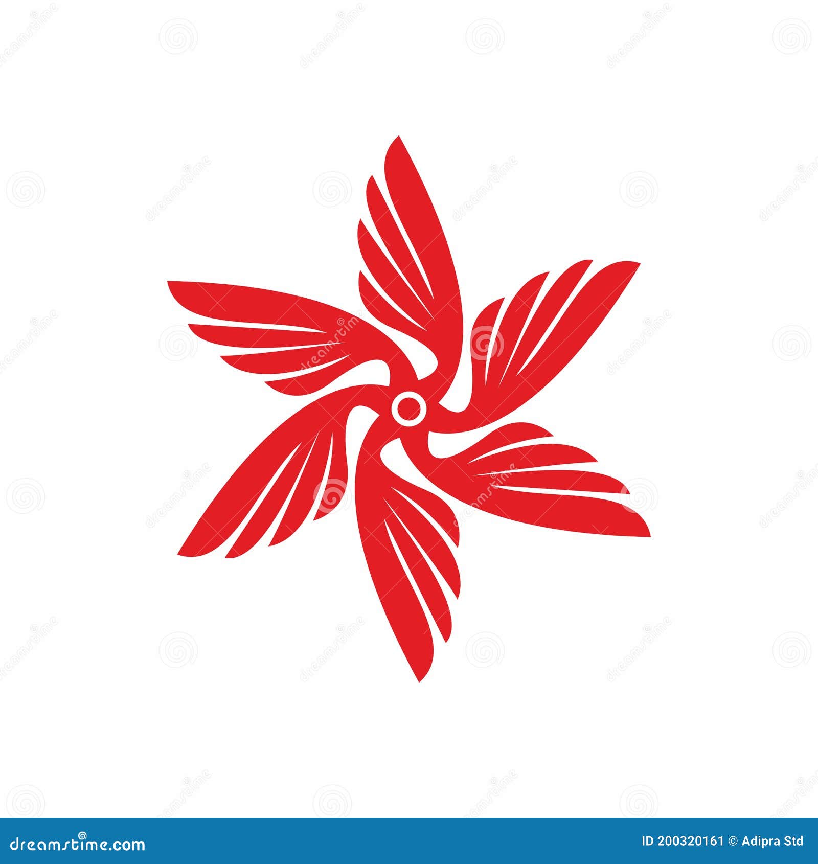 Red Wing Flower Logo Template Stock Vector - Illustration of bird ...