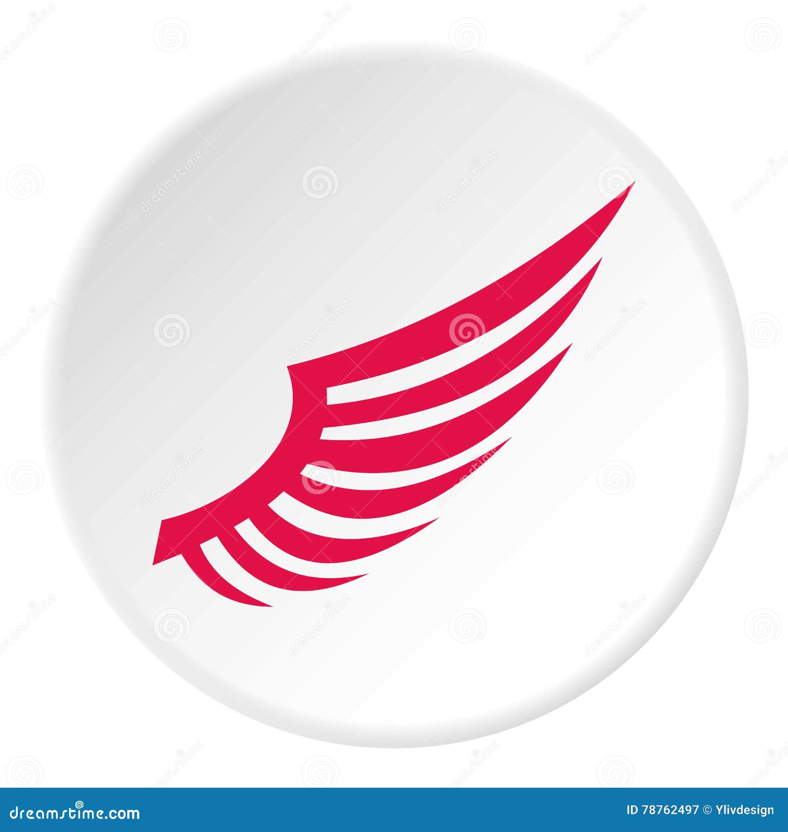 Red wing icon, flat style stock vector. Illustration of angelic - 78762497