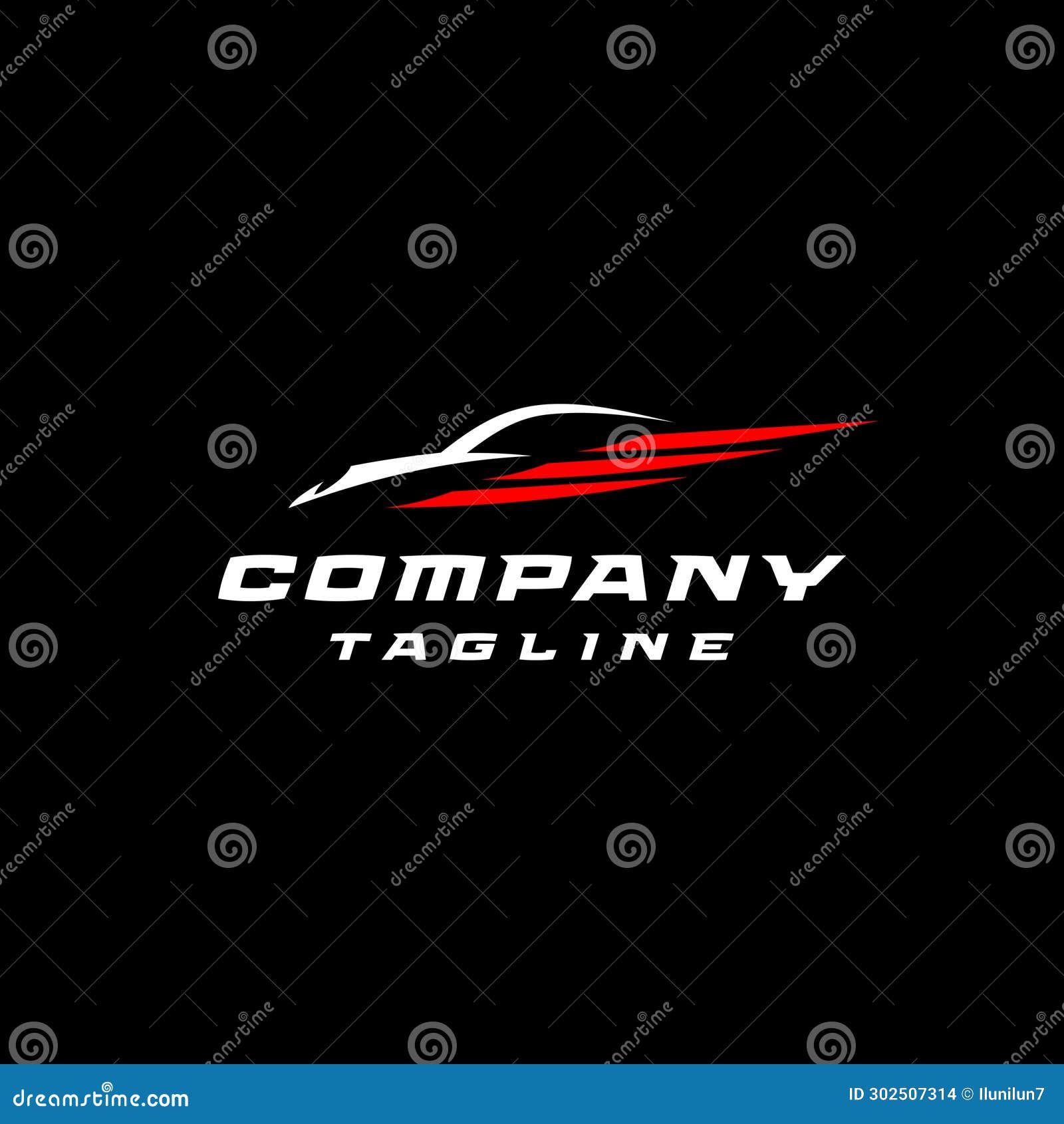 SImple Red Winged Car Silhouette Logo Design Stock Illustration ...