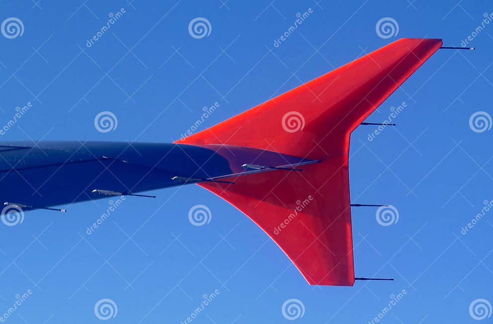 Red winglet stock photo. Image of aviationindustry, airplanetechnology ...