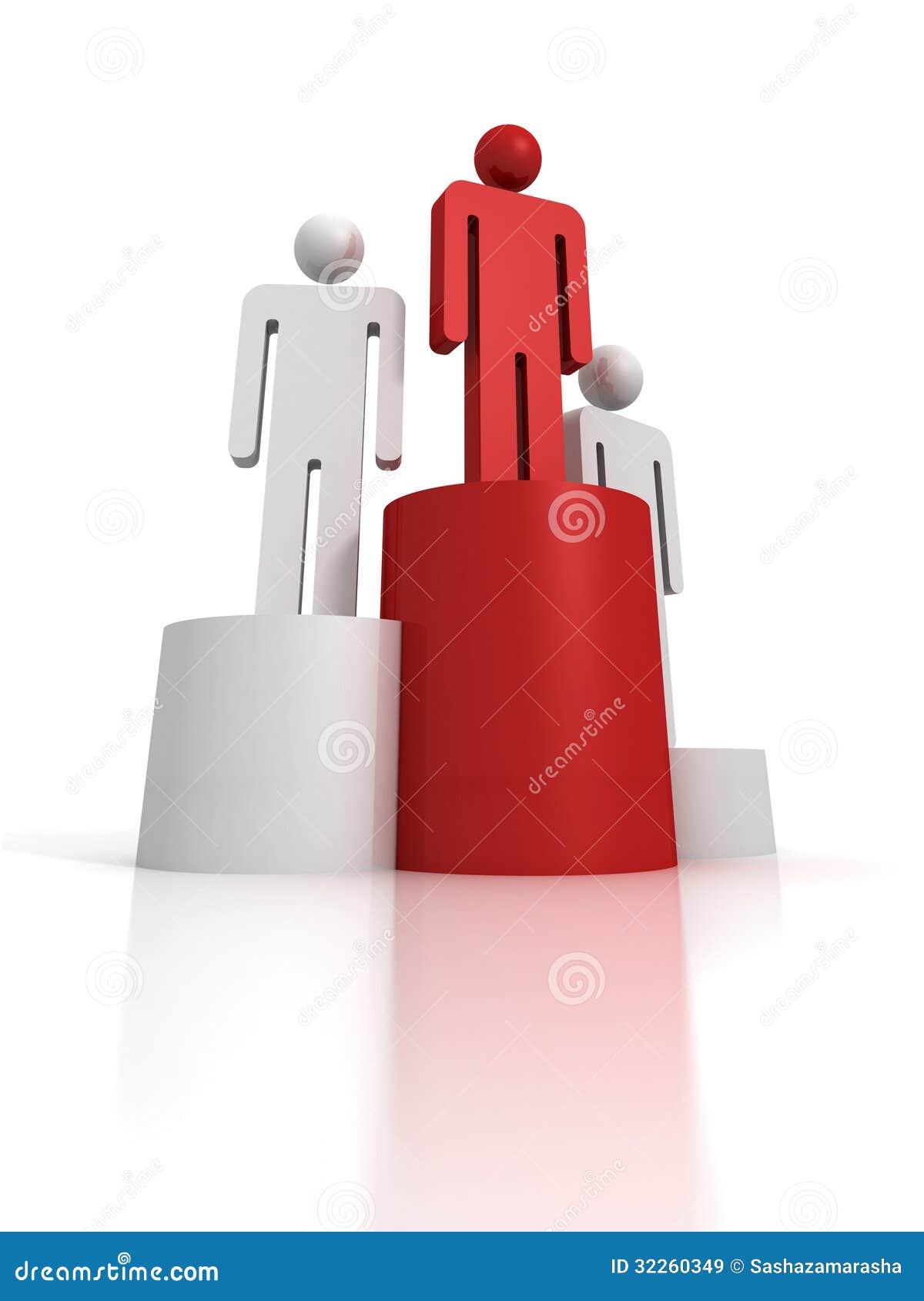 Red Winner Concept Icon Human Figure on Top of Podium Stock ...