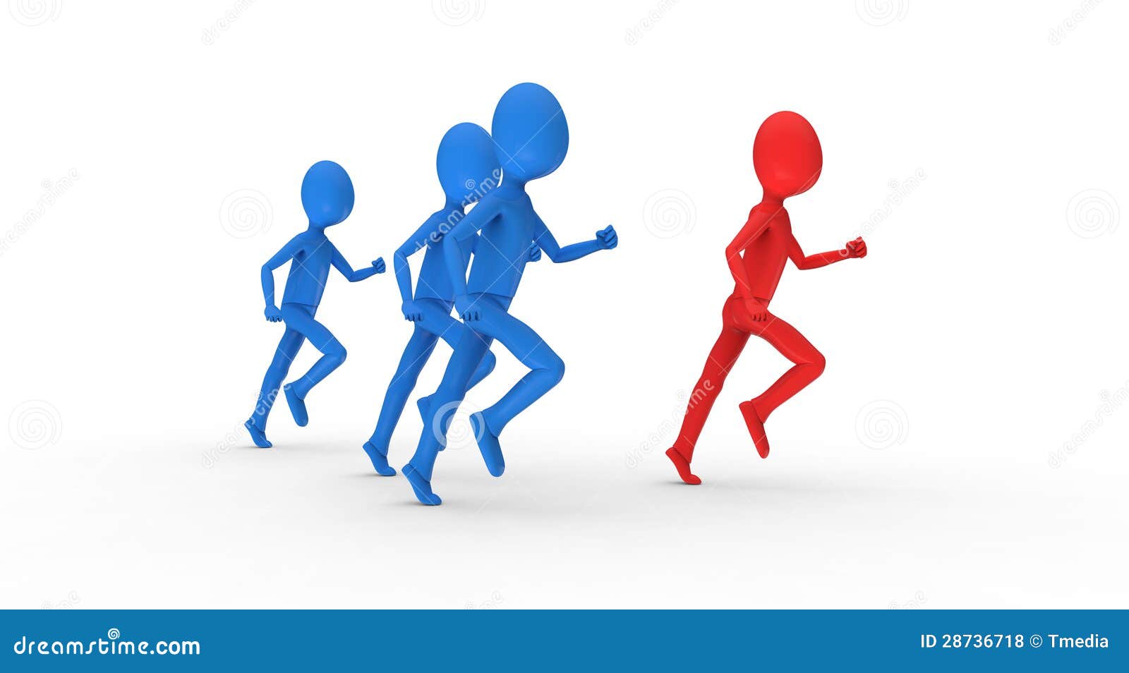 Red is winning the race stock illustration. Illustration of flee - 28736718