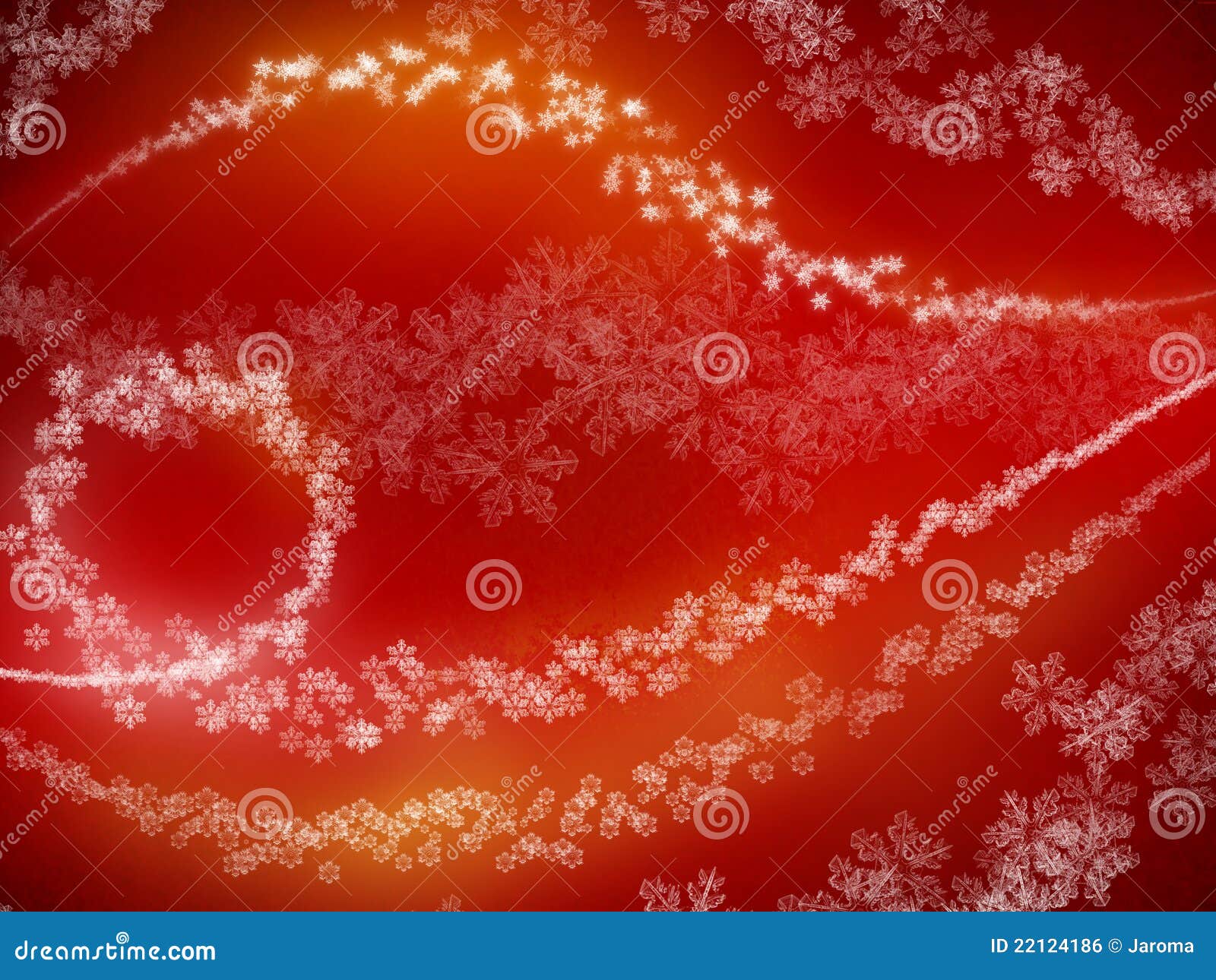 Red Winter Background with Snowflake Trails. Stock Illustration ...